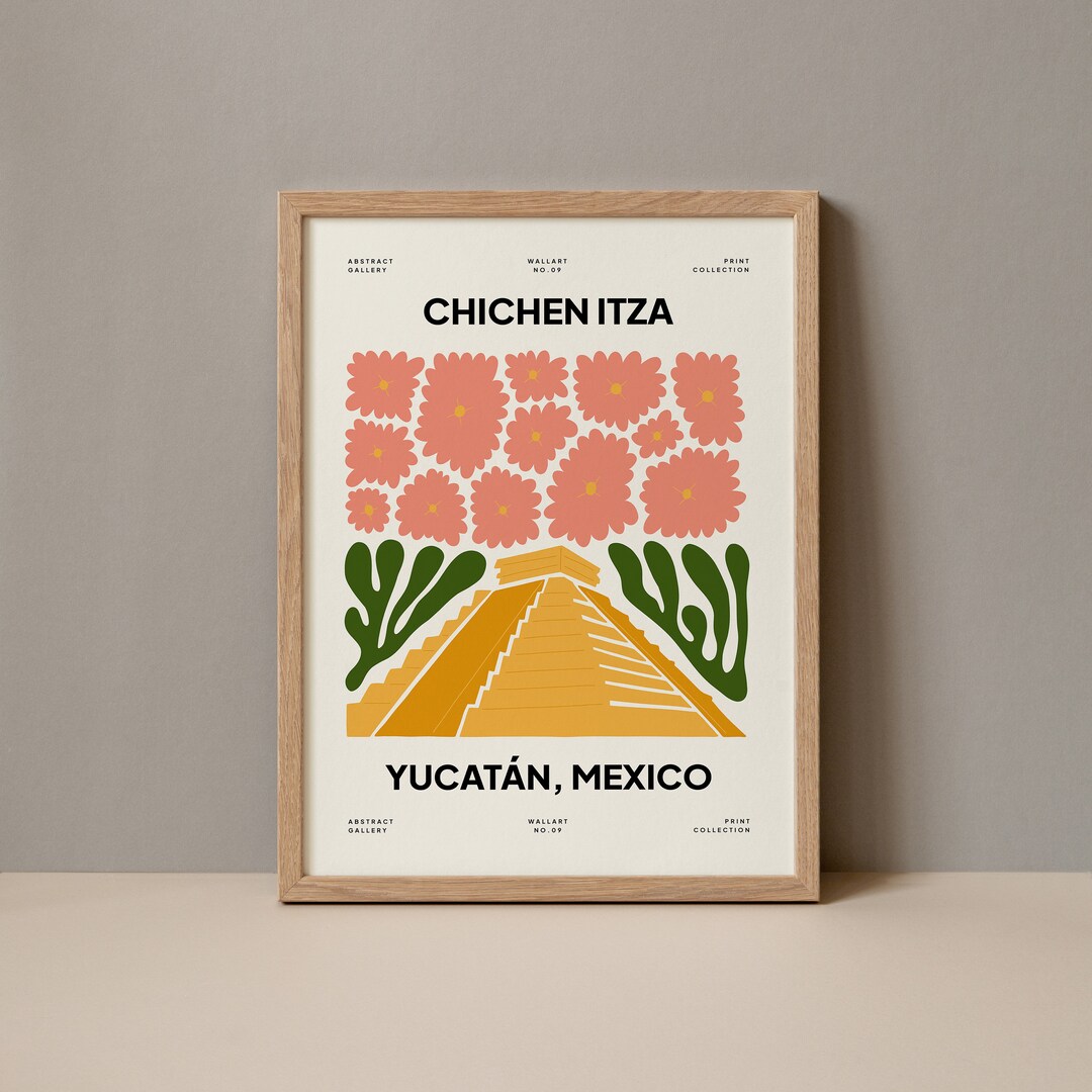 Chichen Itza Poster, Chichen Itza Print, Mexico Digital Print, Yucatan ...