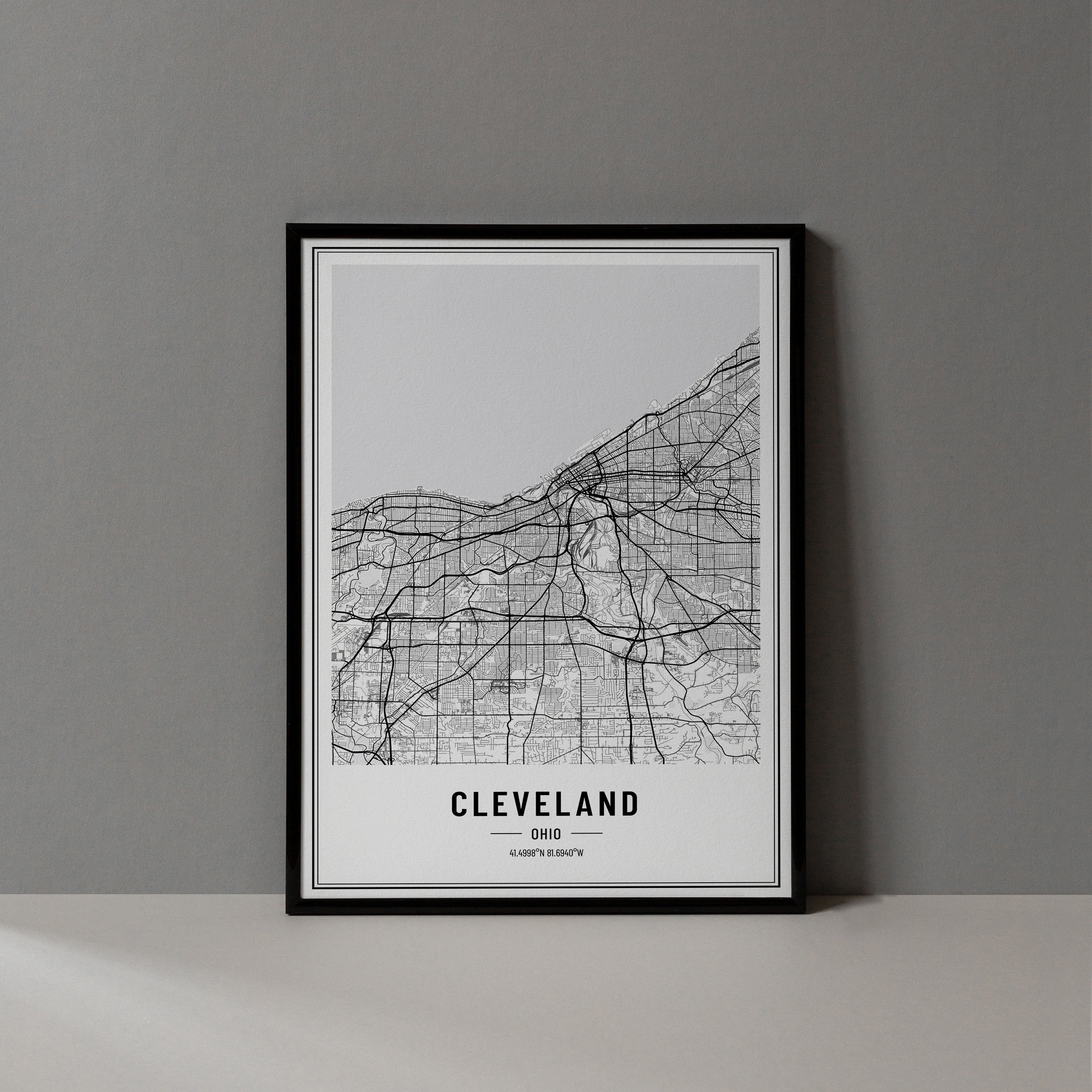 Cleveland Ohio Map Digital Print, Cleveland Ohio Map Poster, Cleveland ...