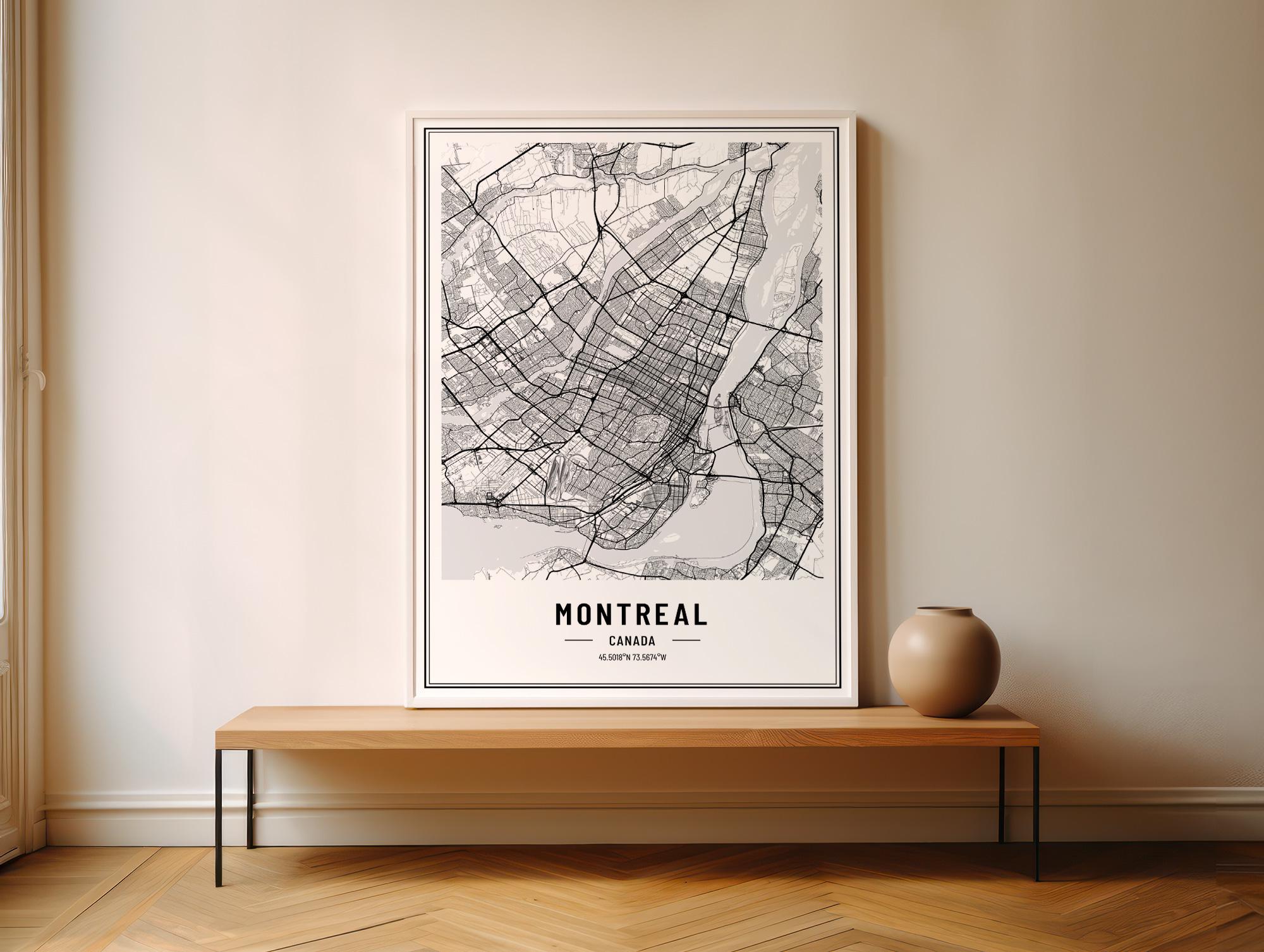 Montreal Canada Map Digital Print, Montreal Canada Map Poster, Montreal ...