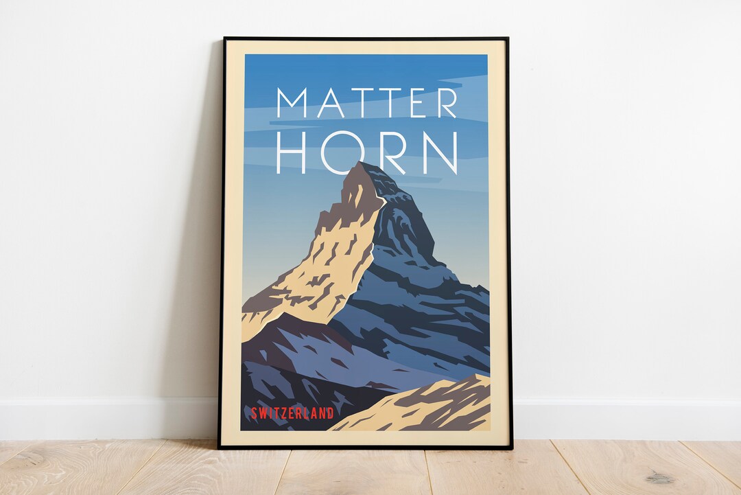 Switzerland Matterhorn Travel Poster, Switzerland Gallery Wall Art ...