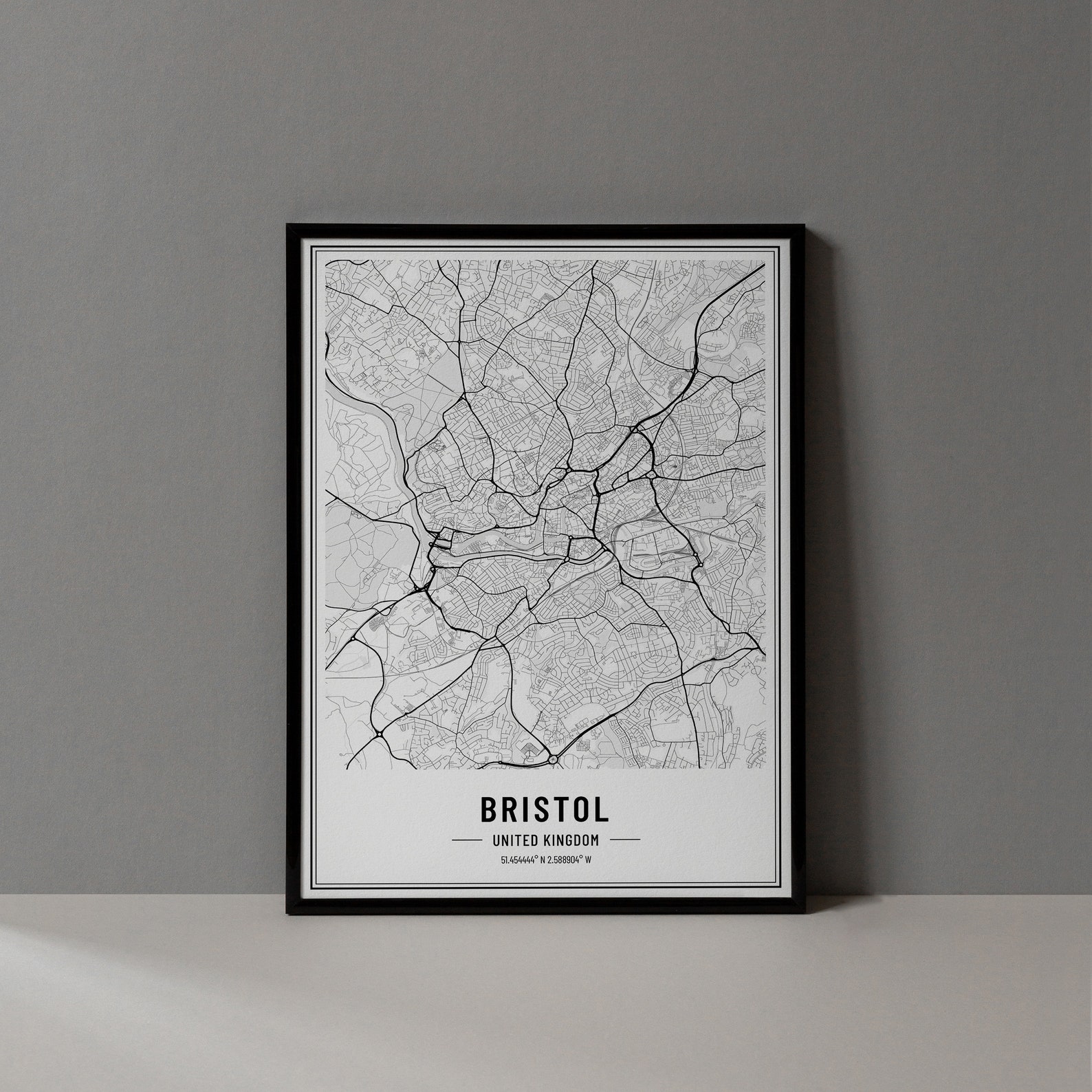 Bristol UK Map Digital Print, Bristol England Map Poster, Bristol Map ...