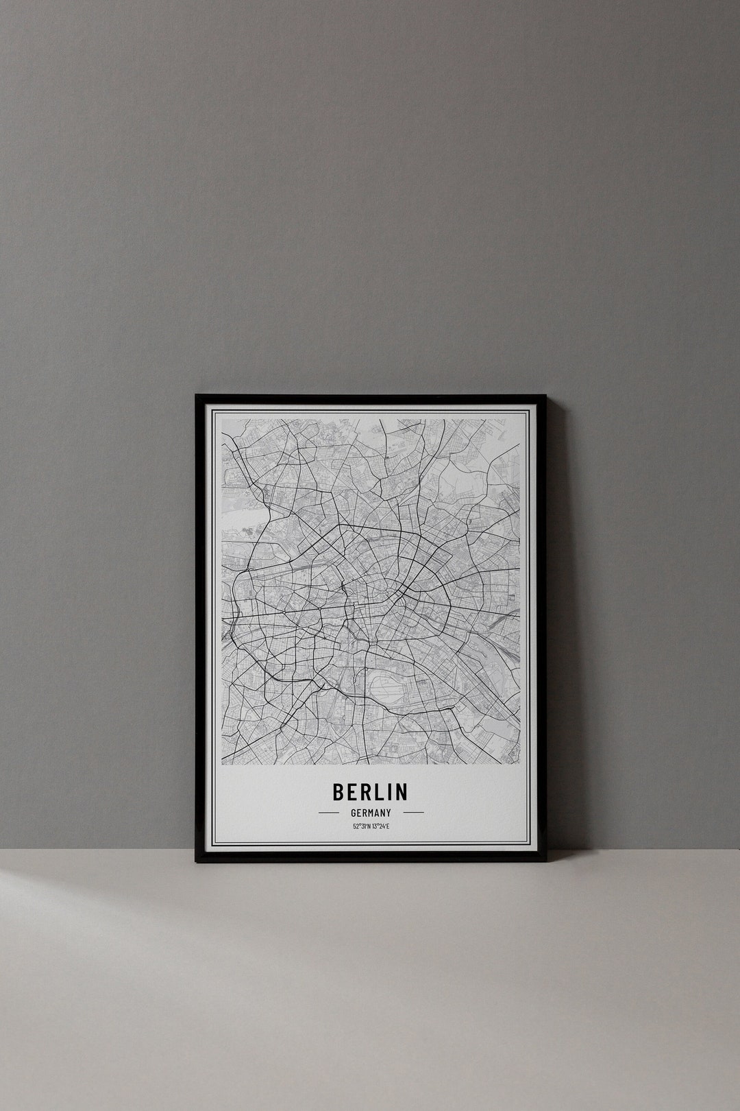 Berlin Germany Map Digital Print, Berlin Map Poster, Berlin Map Wall ...