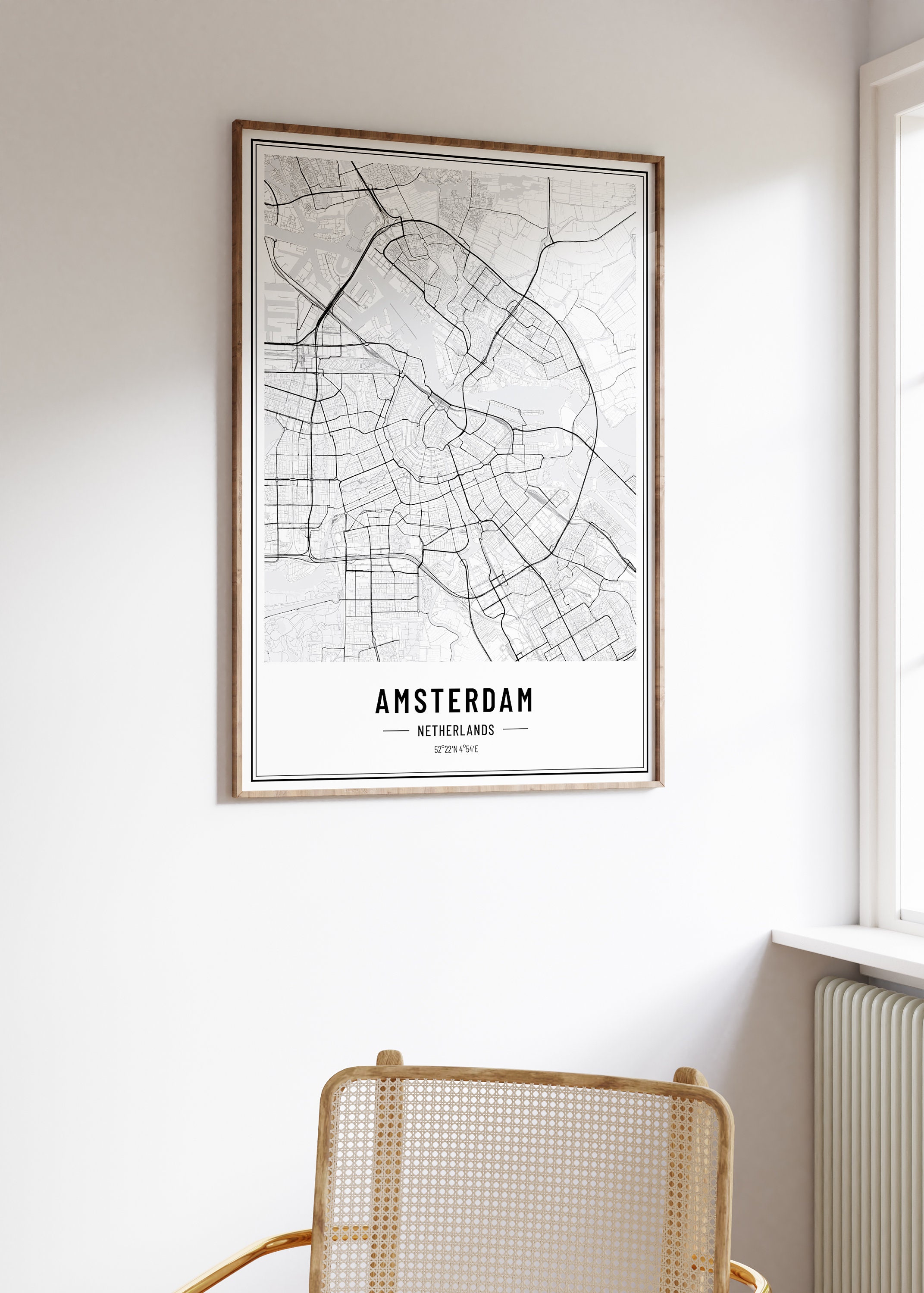 Amsterdam Netherlands Map Digital Print, Amsterdam Map Poster ...