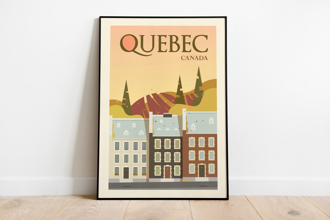 Quebec Canada Travel Poster, Quebec Canada Wall Art, Quebec Travel ...