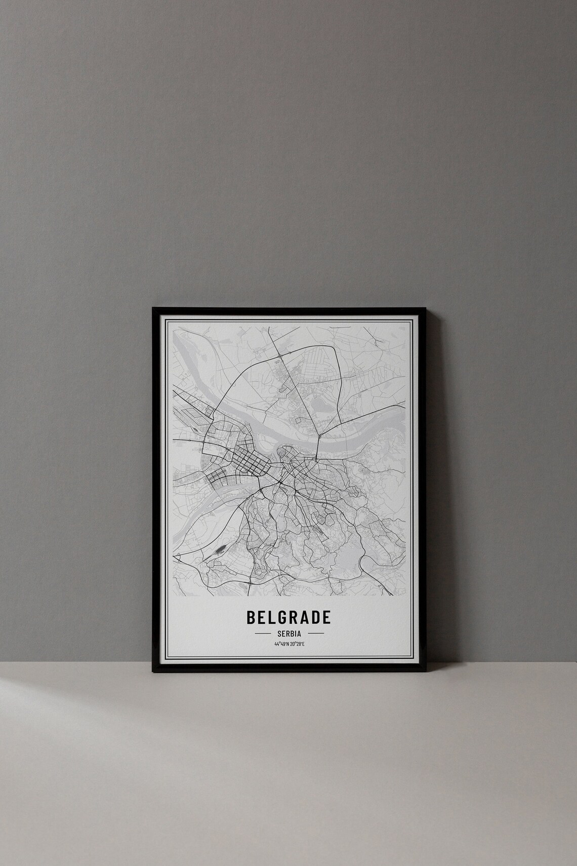 Belgrade Serbia Map Digital Print, Belgrade Map Poster, Belgrade Map ...