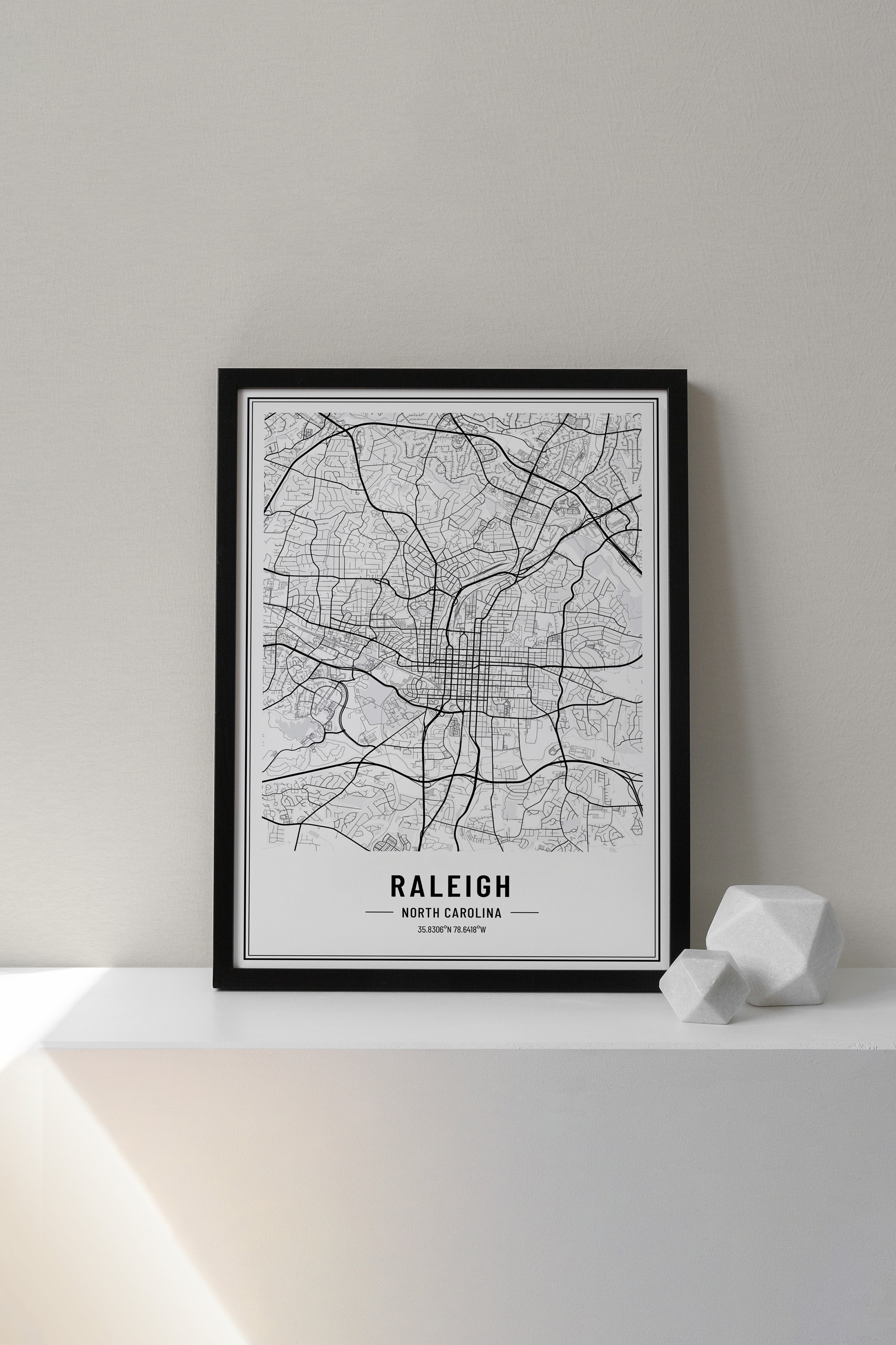 Raleigh North Carolina Map Digital Print, Raleigh NC Map Poster ...