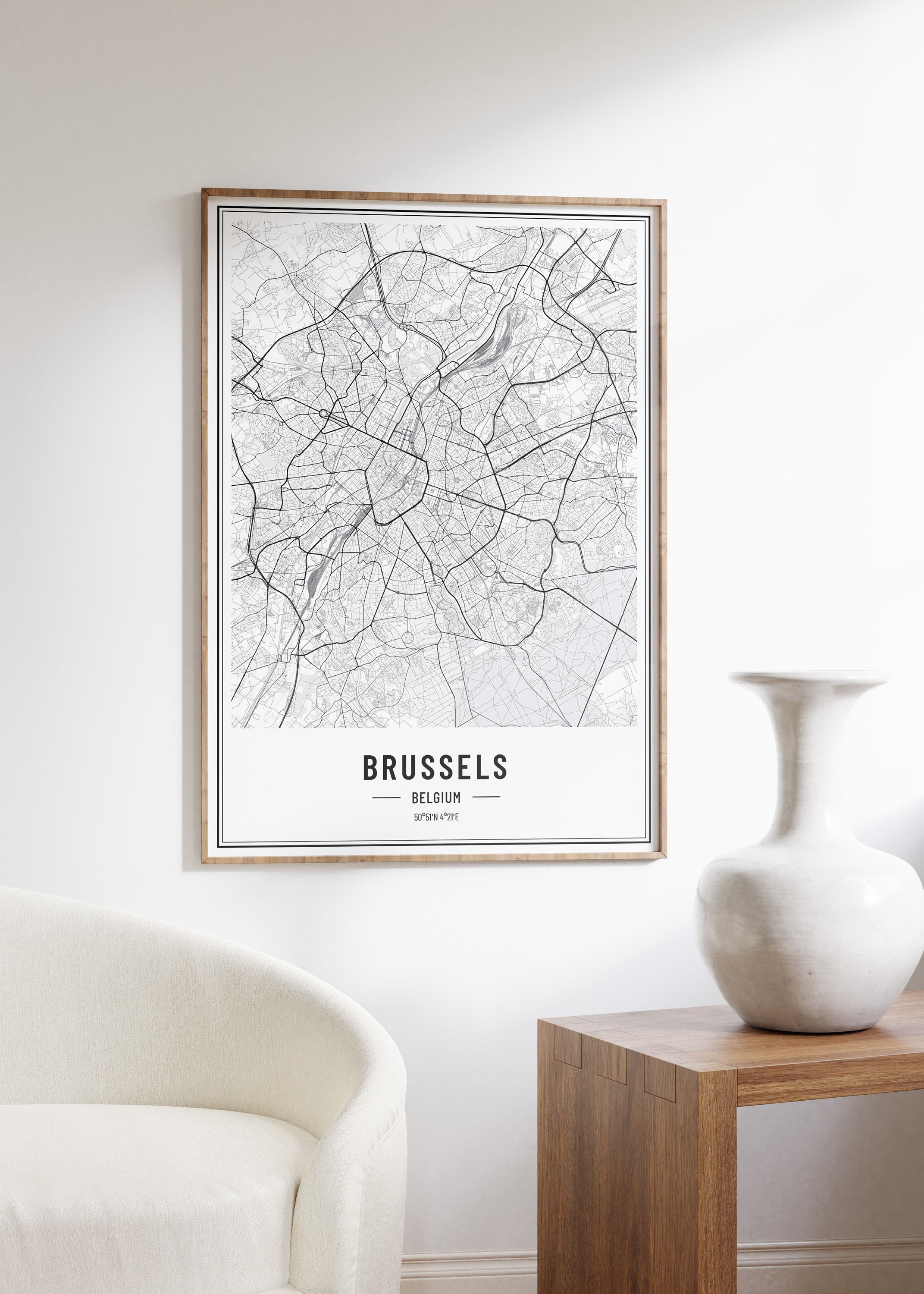 Brussels Belgium Map Digital Print, Brussels Map Poster, Brussels Map ...
