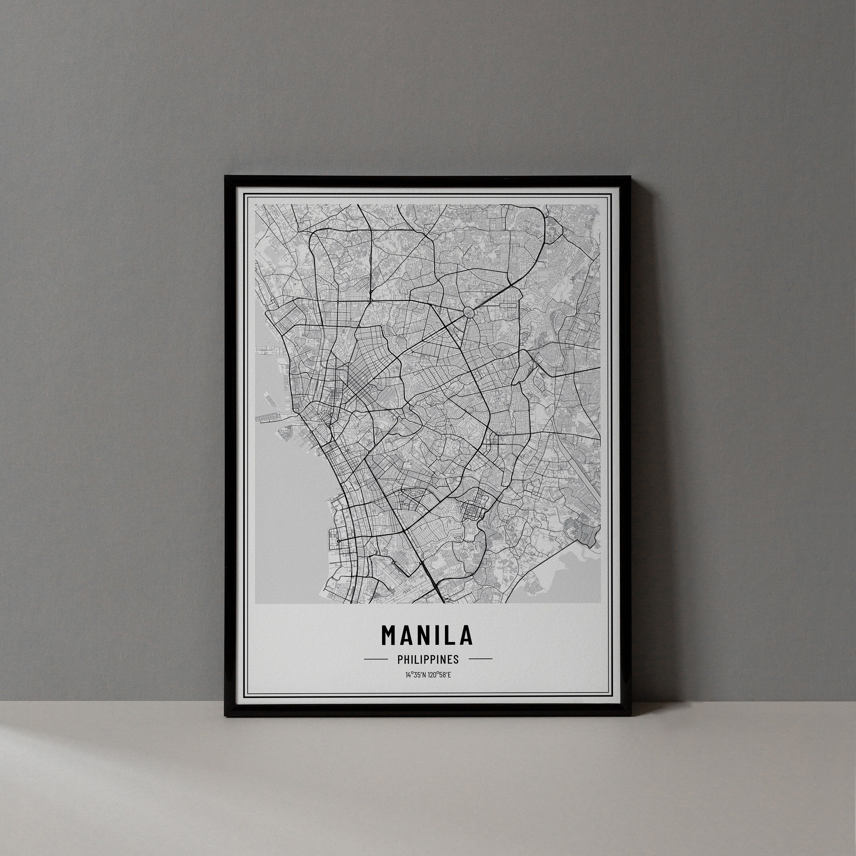 Manila Philippines Map Digital Print, Manila Philippines Map Poster ...