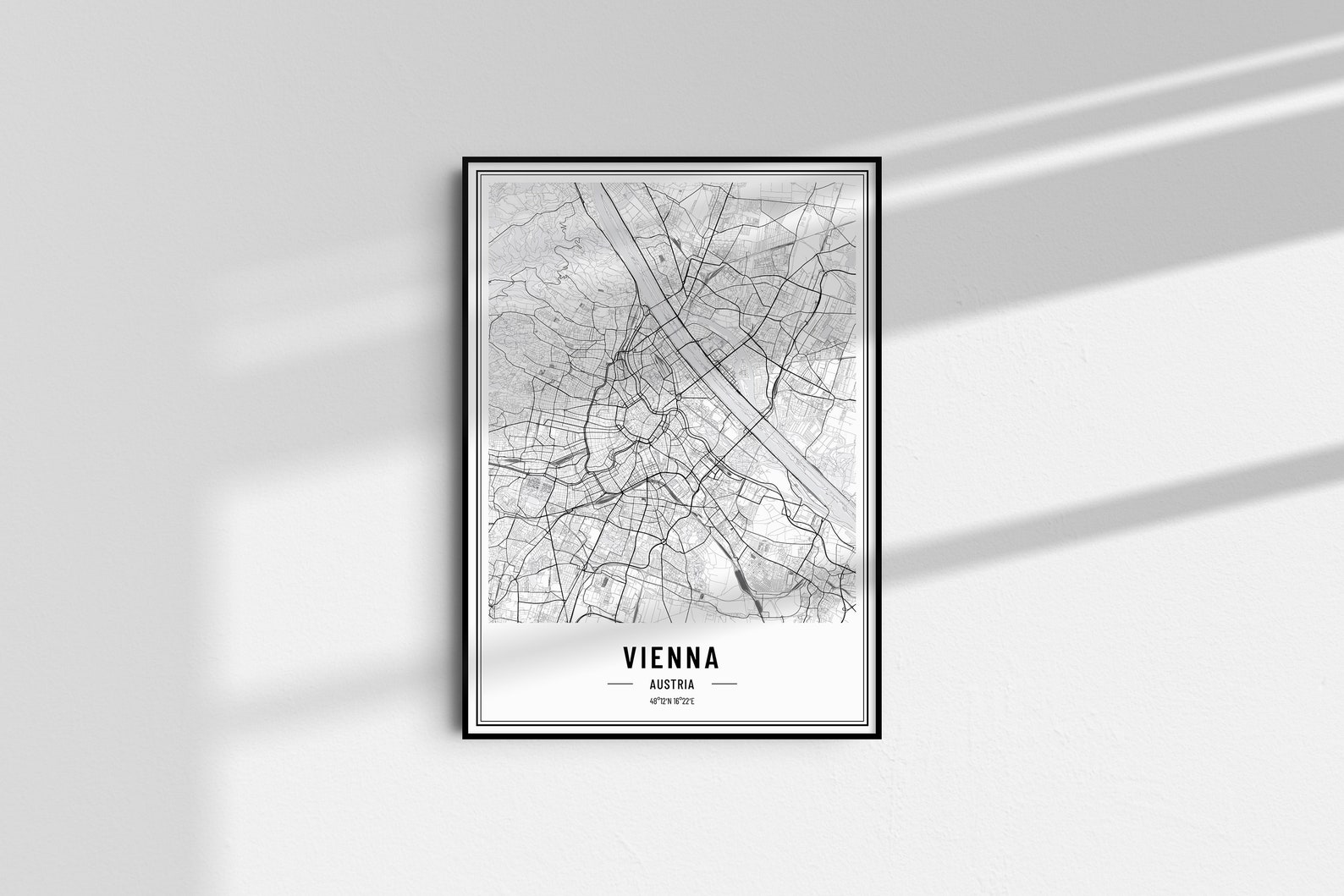 Vienna Austria Map Digital Print, Vienna Map Poster, Vienna Map Wall ...