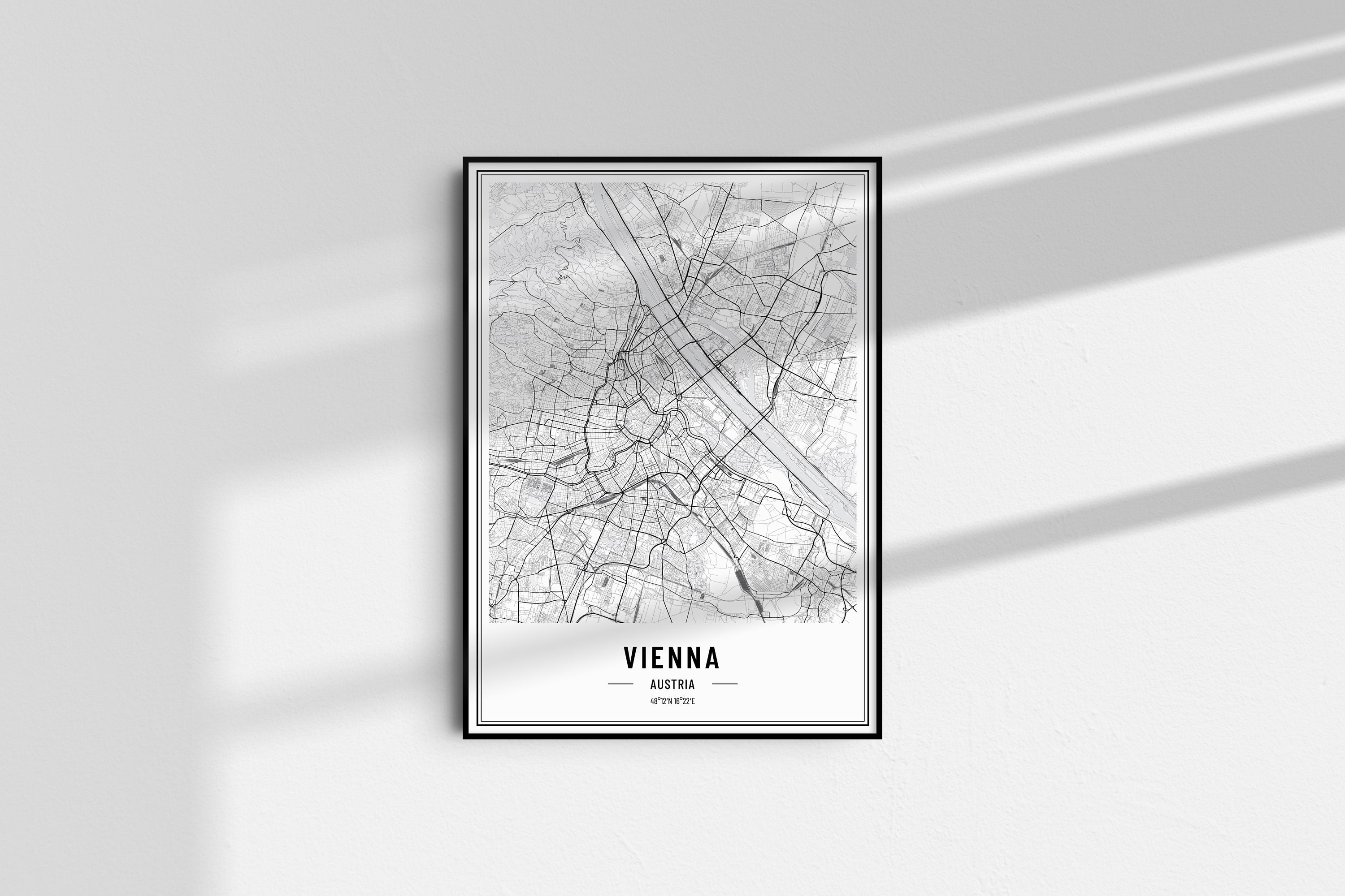 Vienna Austria Map Digital Print, Vienna Map Poster, Vienna Map Wall ...