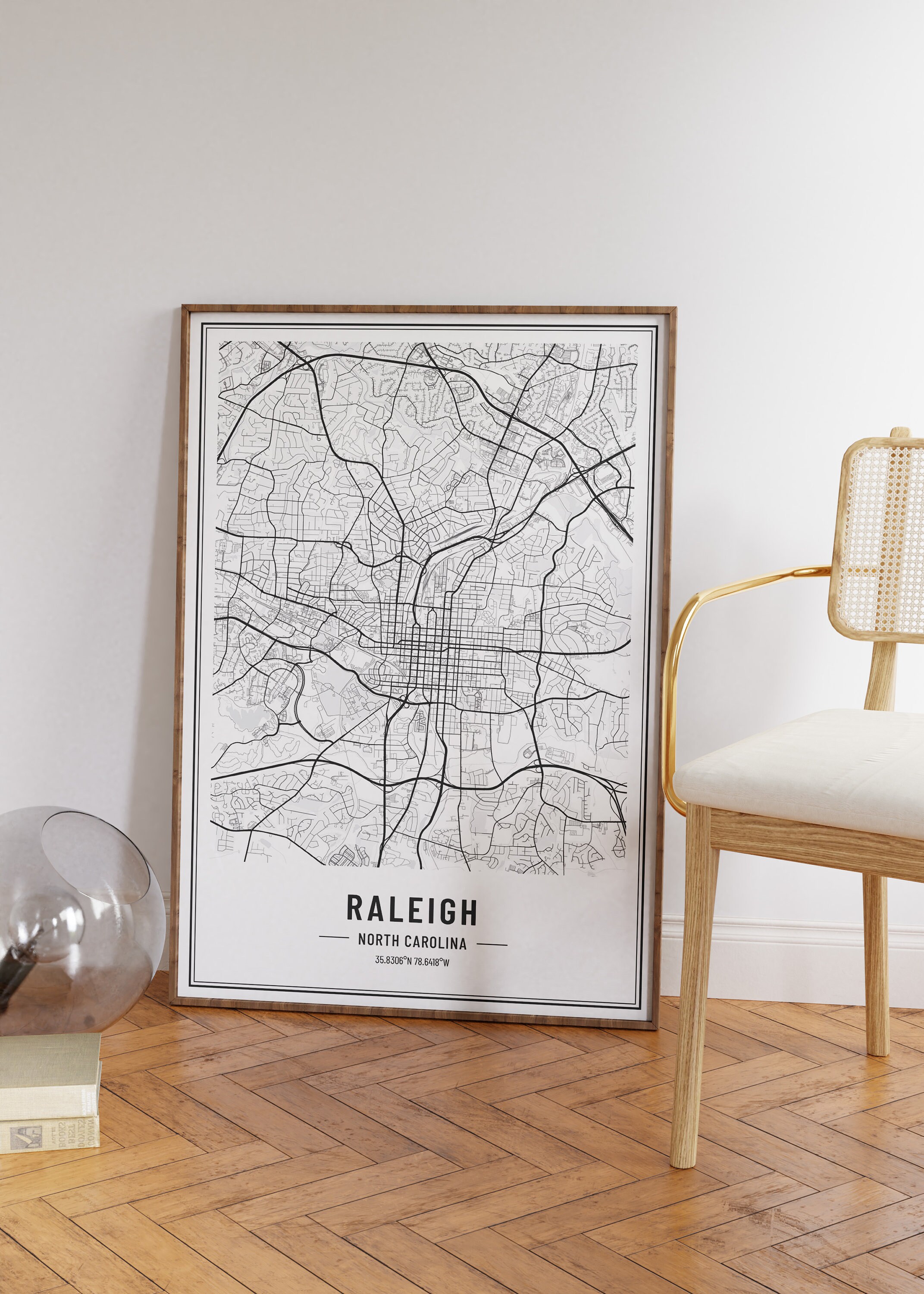 Raleigh North Carolina Map Digital Print, Raleigh NC Map Poster ...