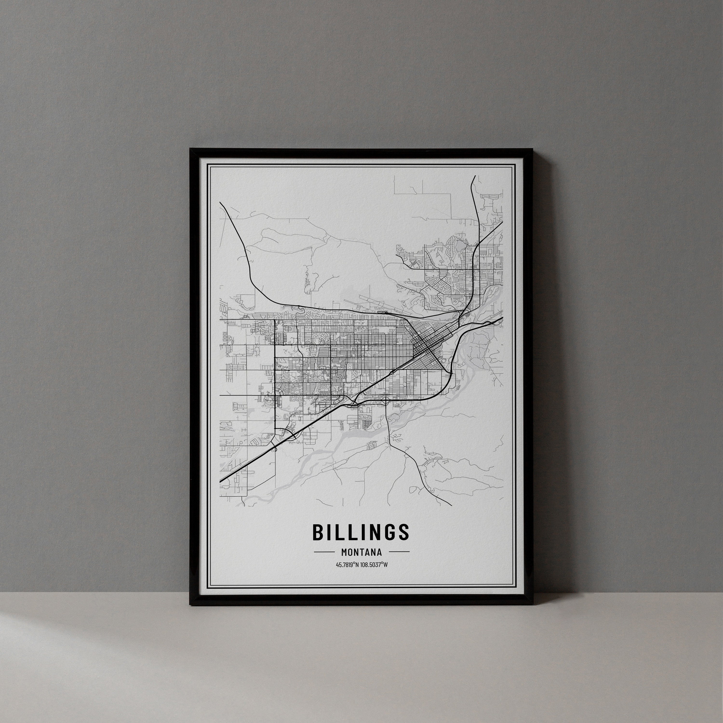 Billings Montana Map Digital Print Billings Montana Map - Etsy