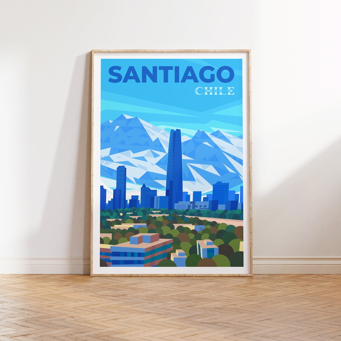 Santiago Chile Travel Poster, Santiago Chile Gallery Wall Art, Santiago ...