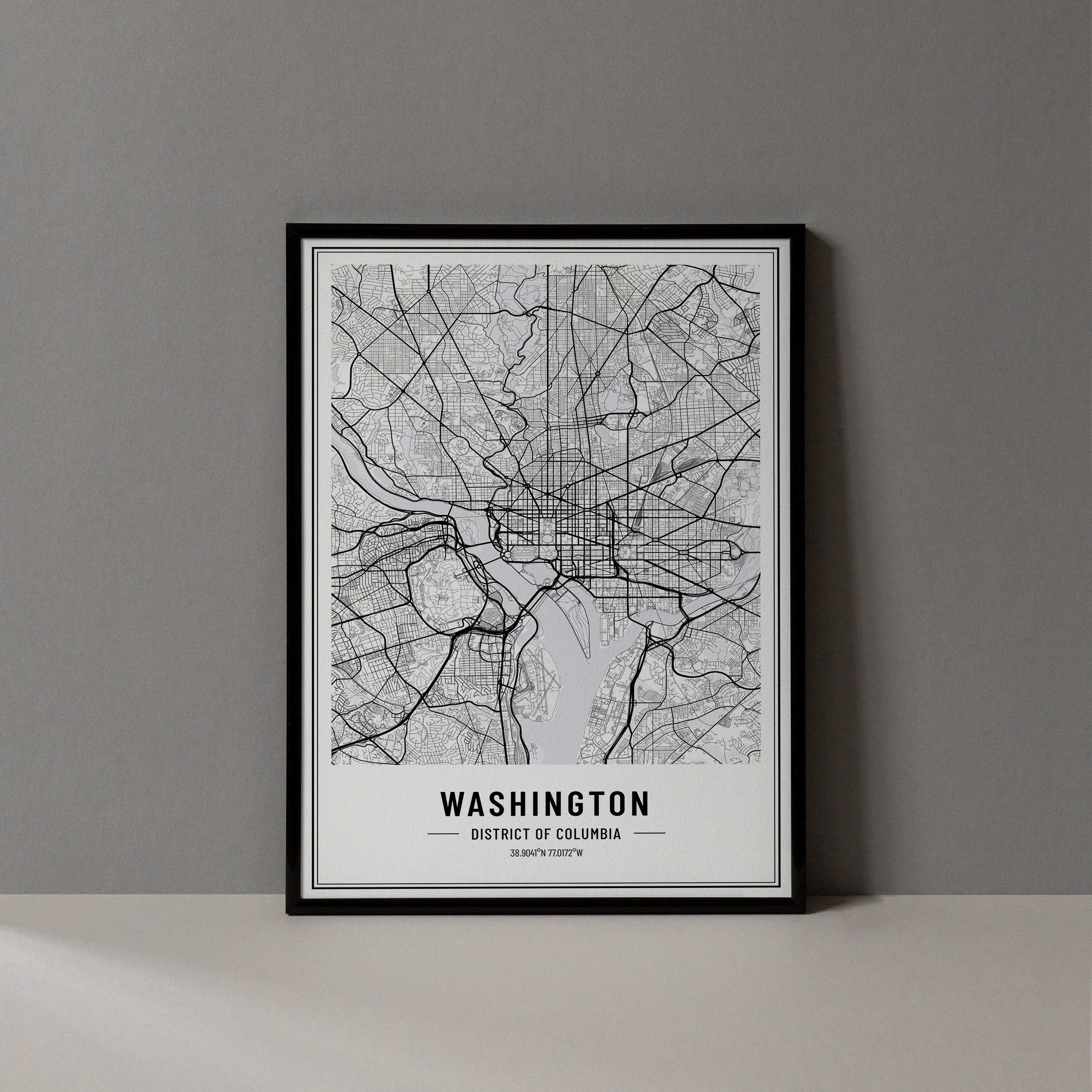 Washington Dc Map Digital Print, Washington Dc Map Poster, Washington ...