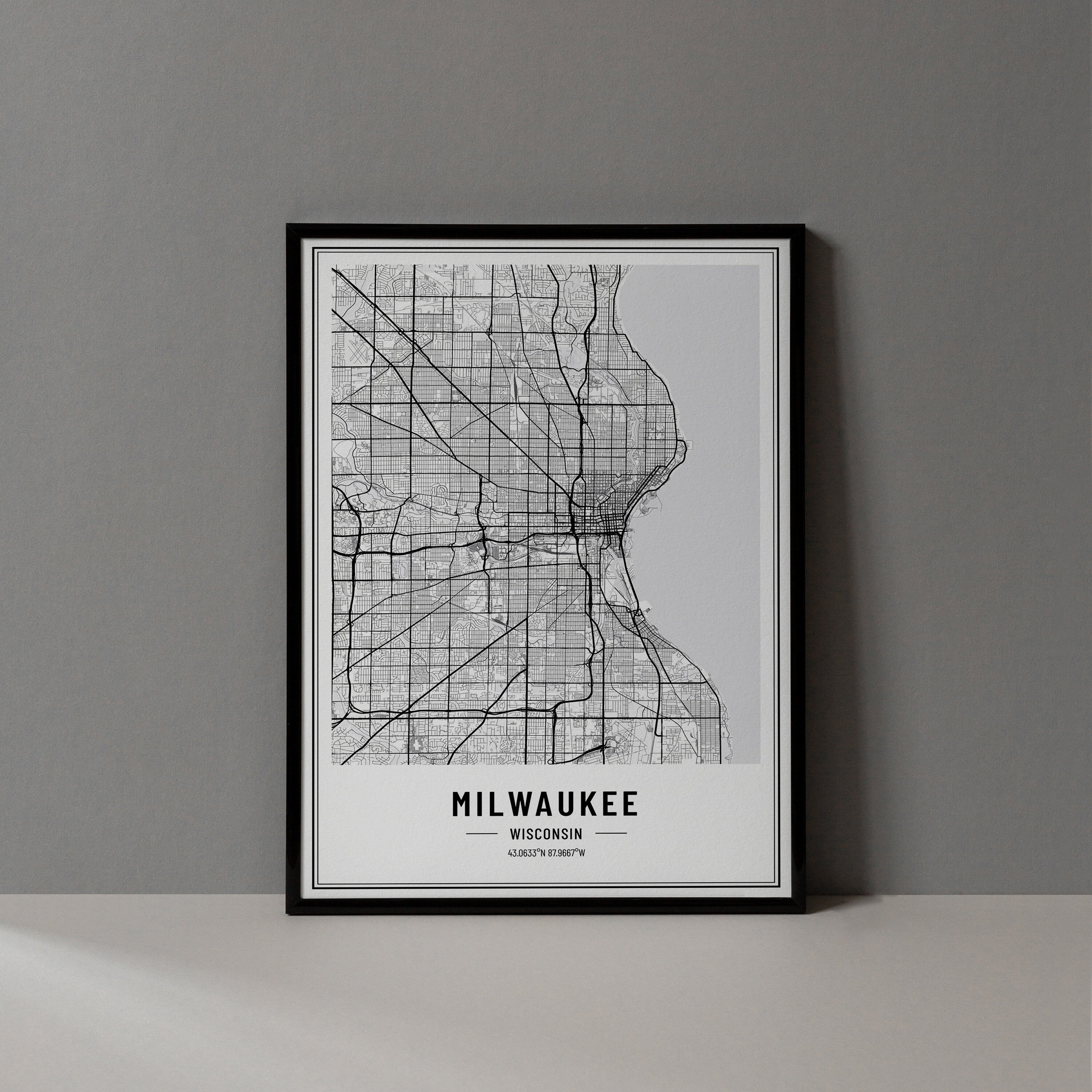 Milwaukee Wisconsin Map Digital Print, Milwaukee Map Poster, Milwaukee ...