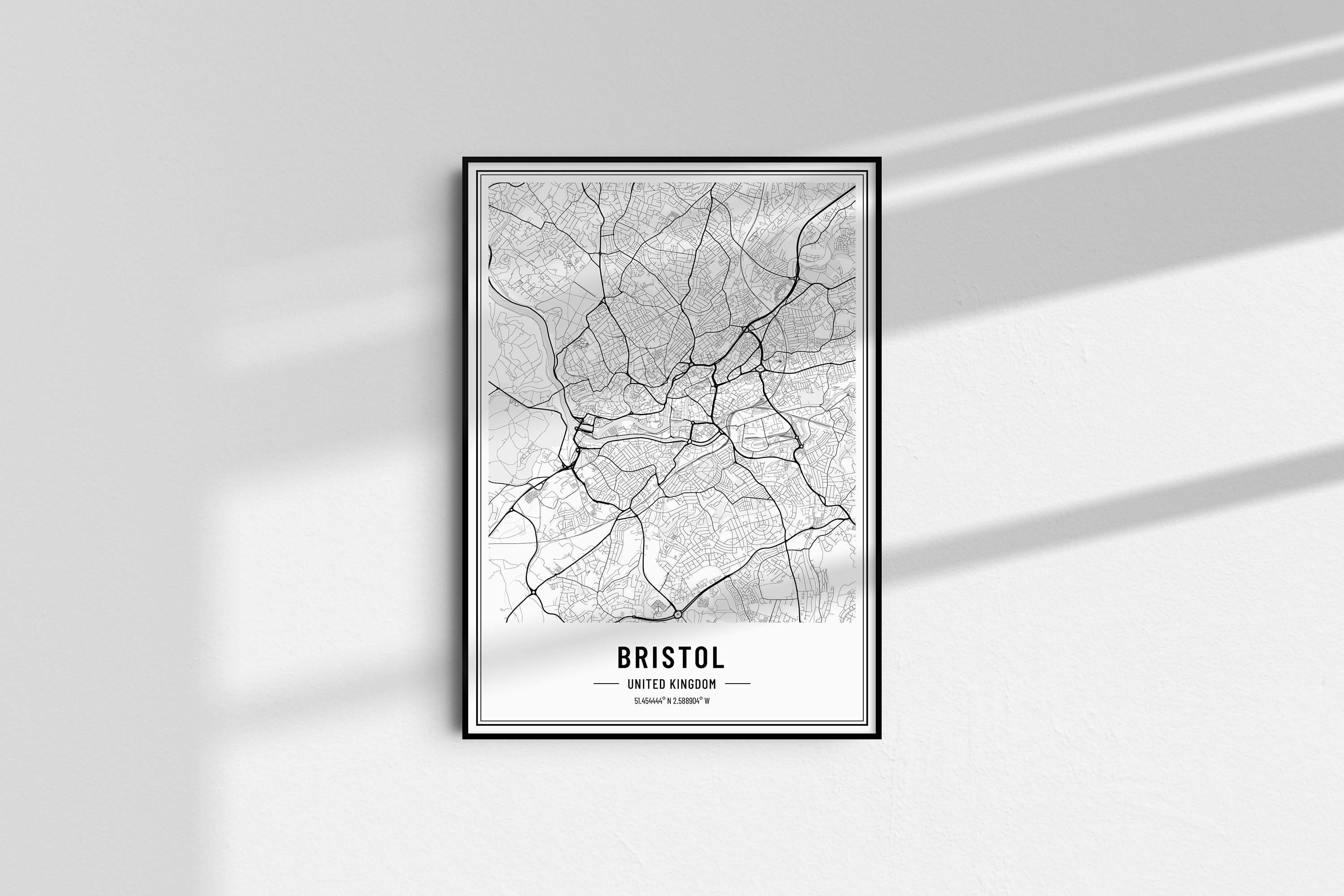 Bristol UK Map Digital Print, Bristol England Map Poster, Bristol Map ...