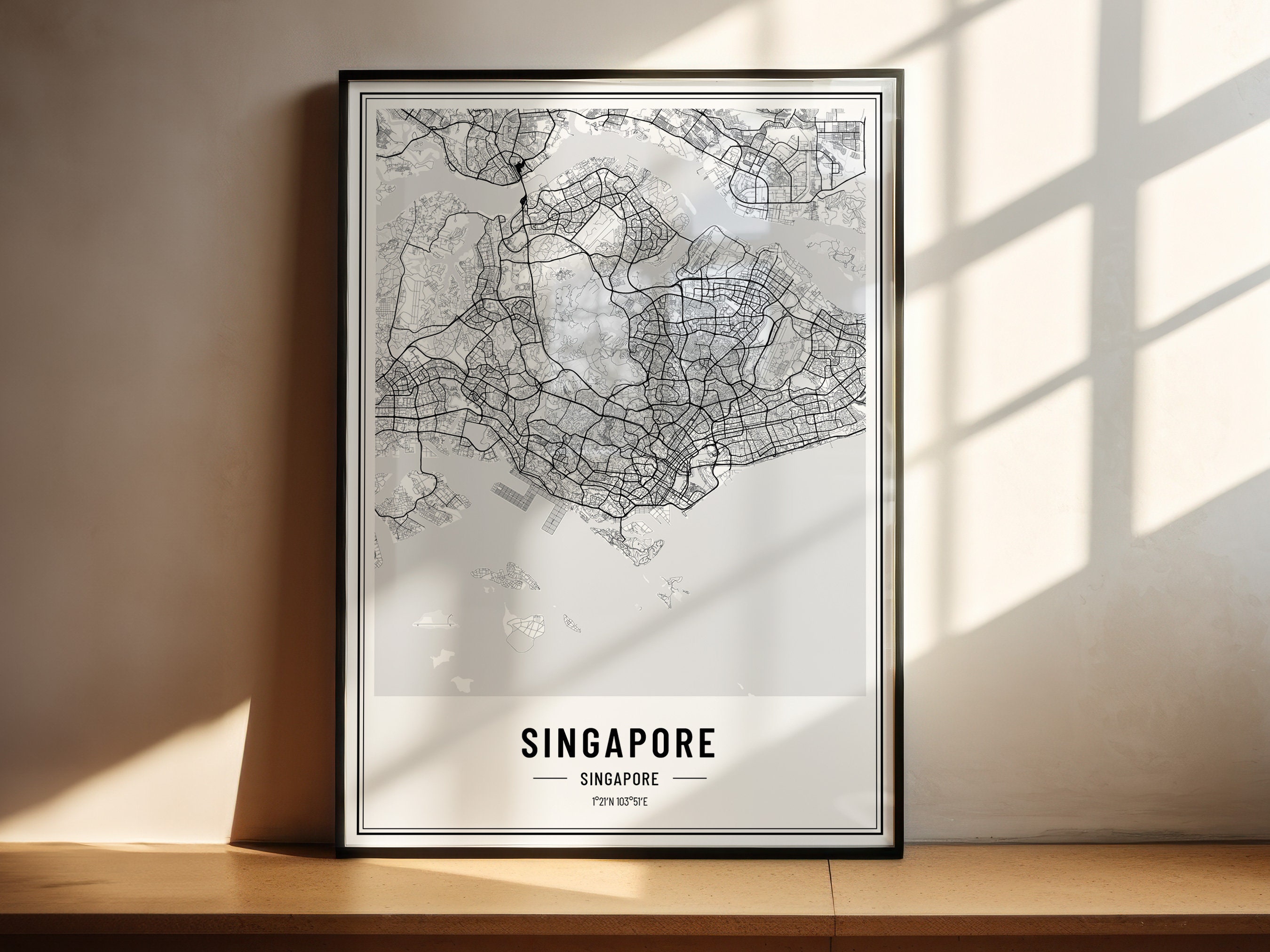 Singapore Singapore Map Digital Print, Singapore Singapore Map Poster ...