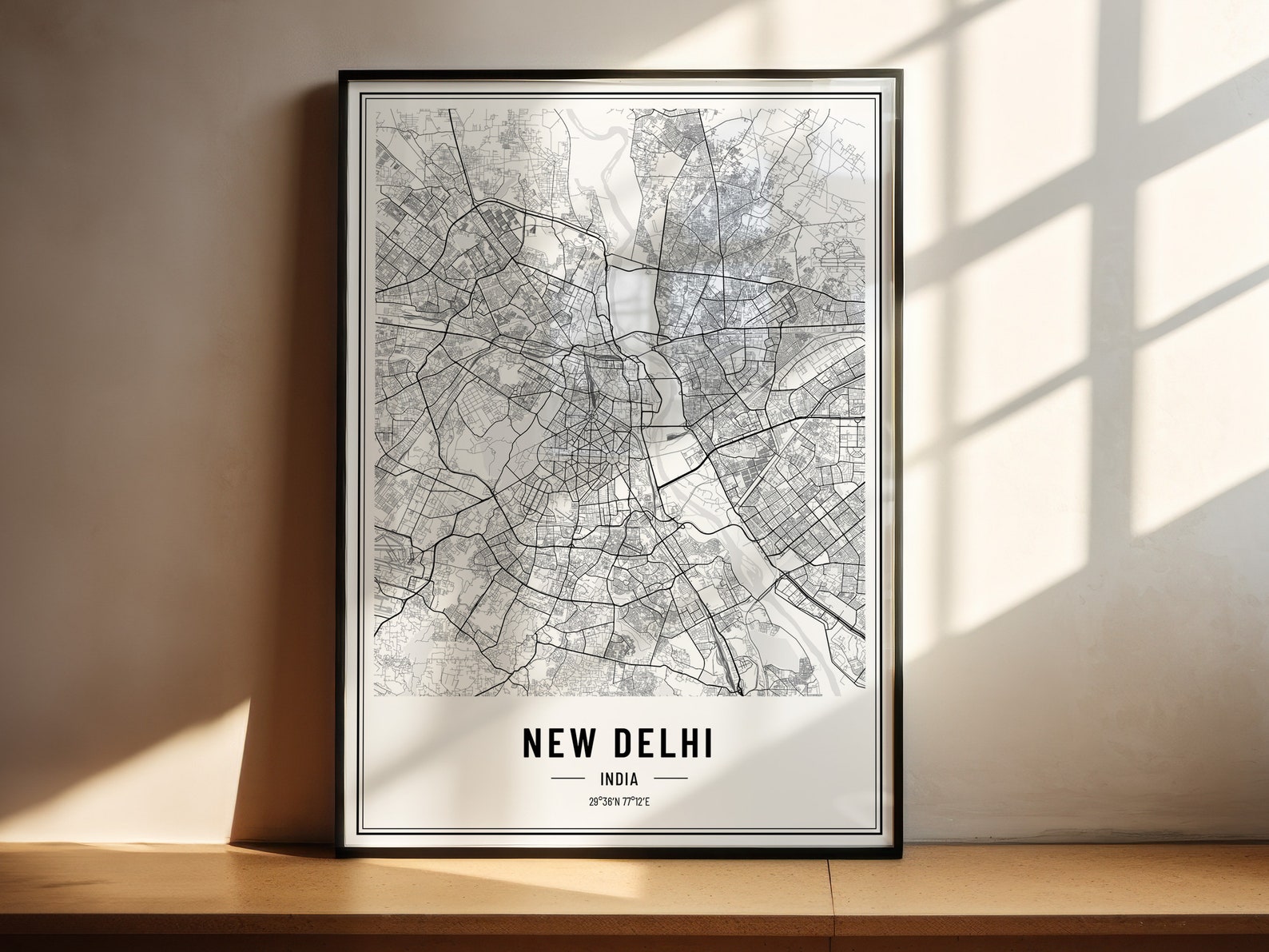 New Dehli India Map Digital Print, New Dehli India Map Poster, New ...