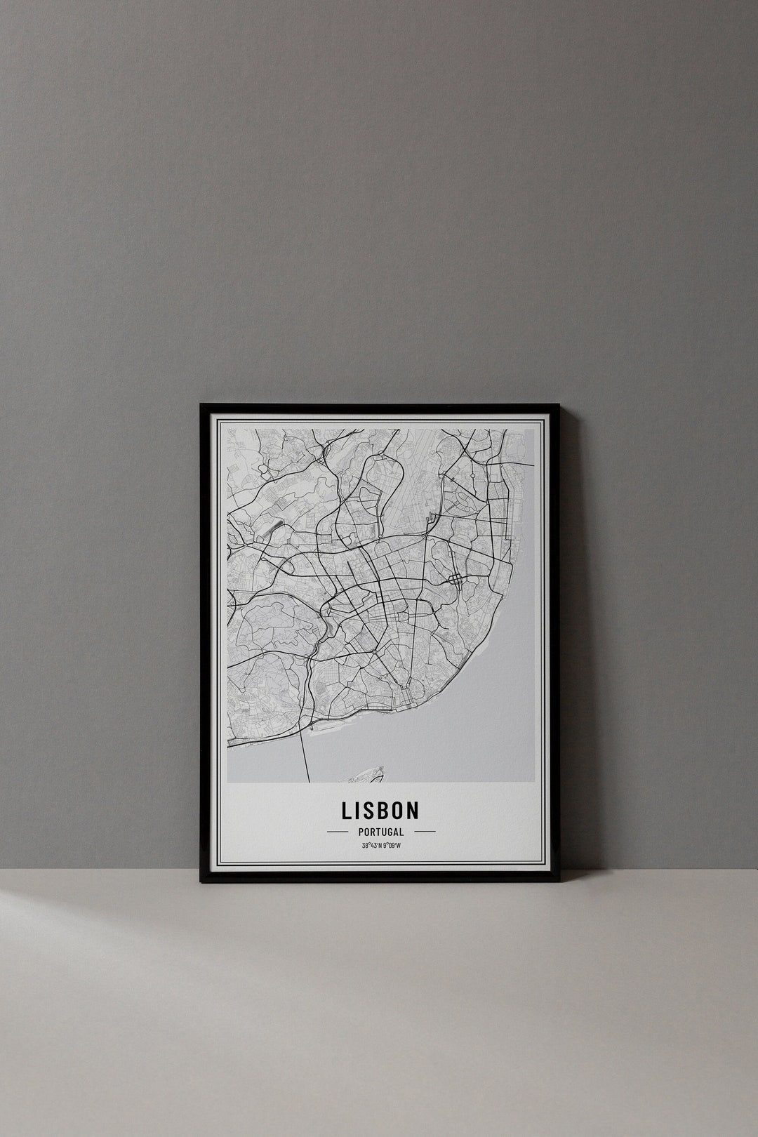 Lisbon Portugal Map Digital Print, Lisbon Map Poster, Lisbon Map Wall ...