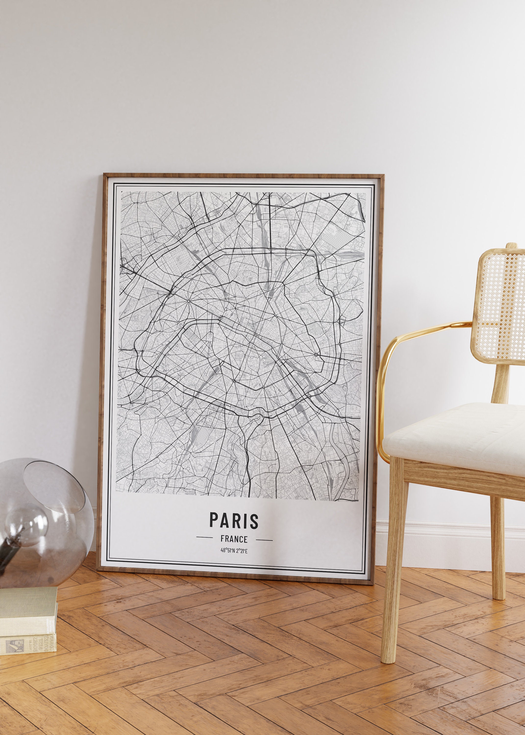 Paris France Map Digital Print, Paris Map Poster, Paris Map Wall Art ...