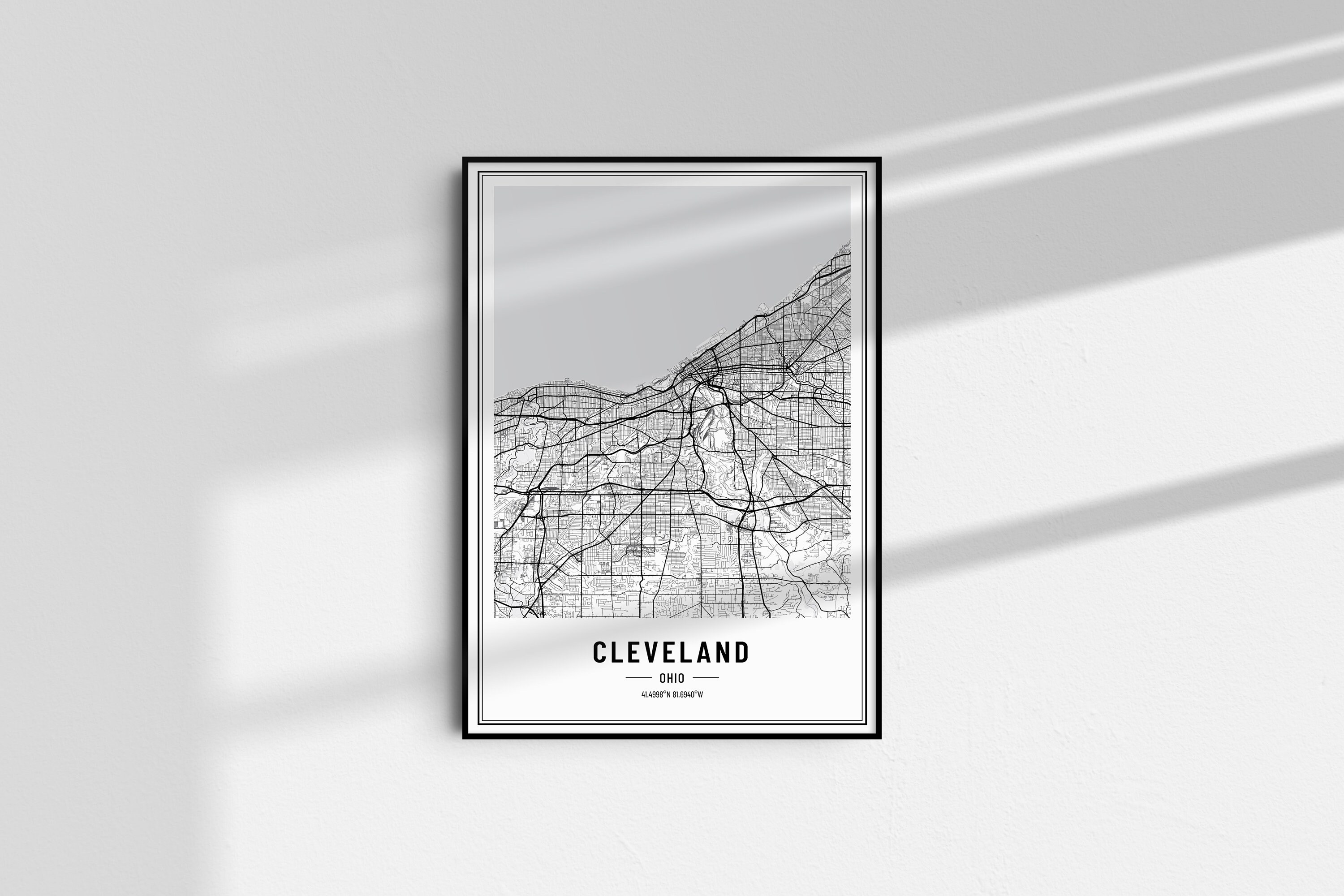 Cleveland Ohio Map Digital Print, Cleveland Ohio Map Poster, Cleveland ...