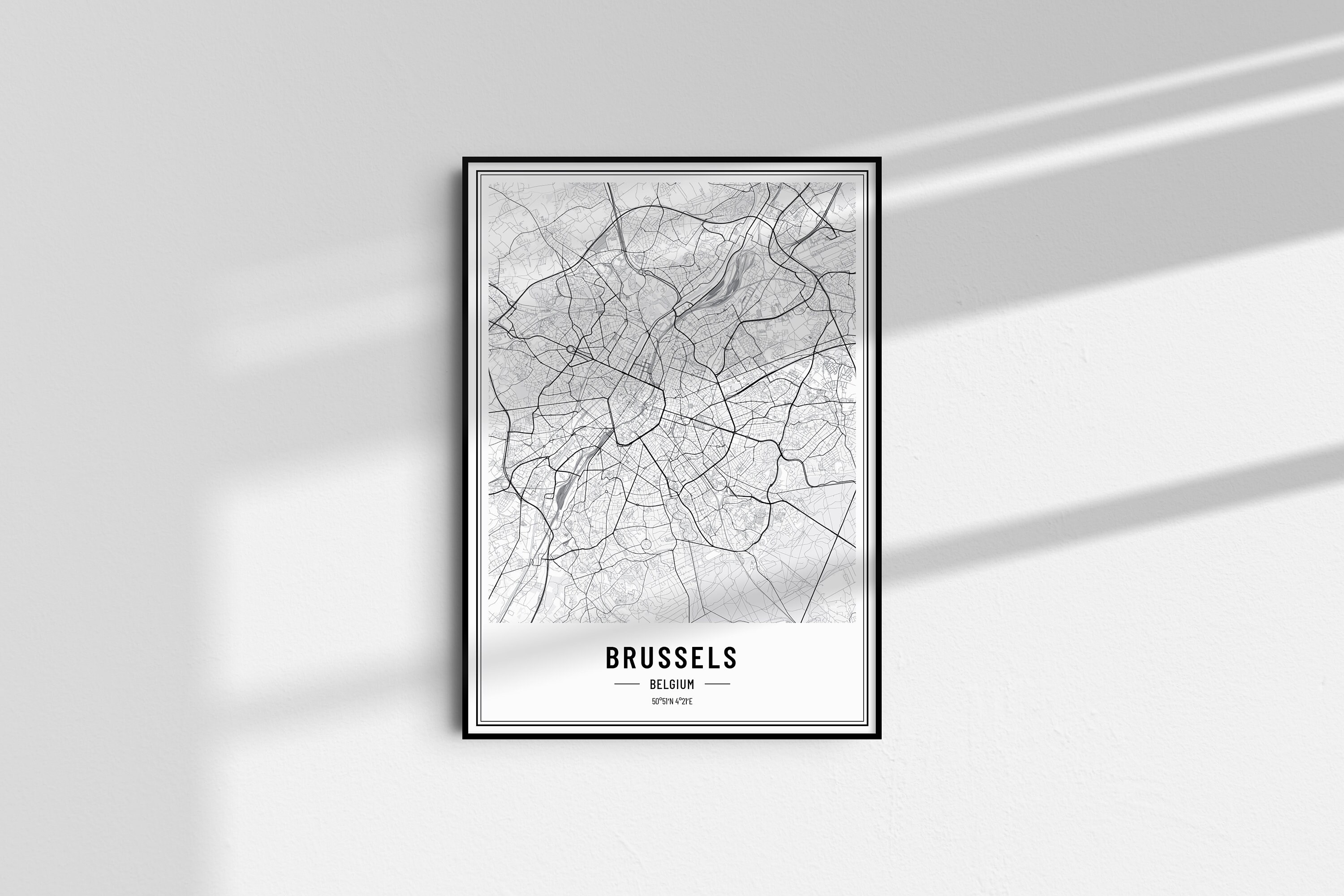Brussels Belgium Map Digital Print, Brussels Map Poster, Brussels Map ...
