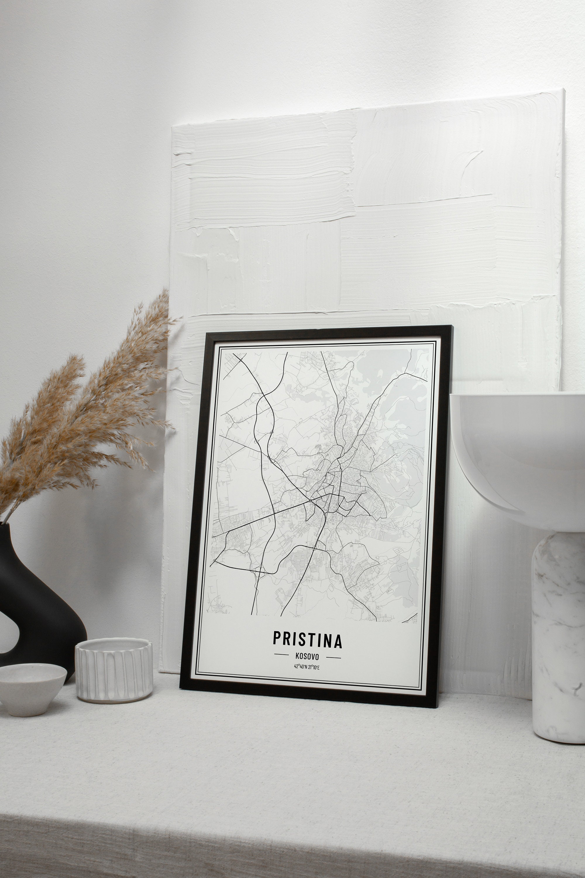 Pristina Kosovo Map Digital Print, Pristina Map Poster, Pristina Map ...