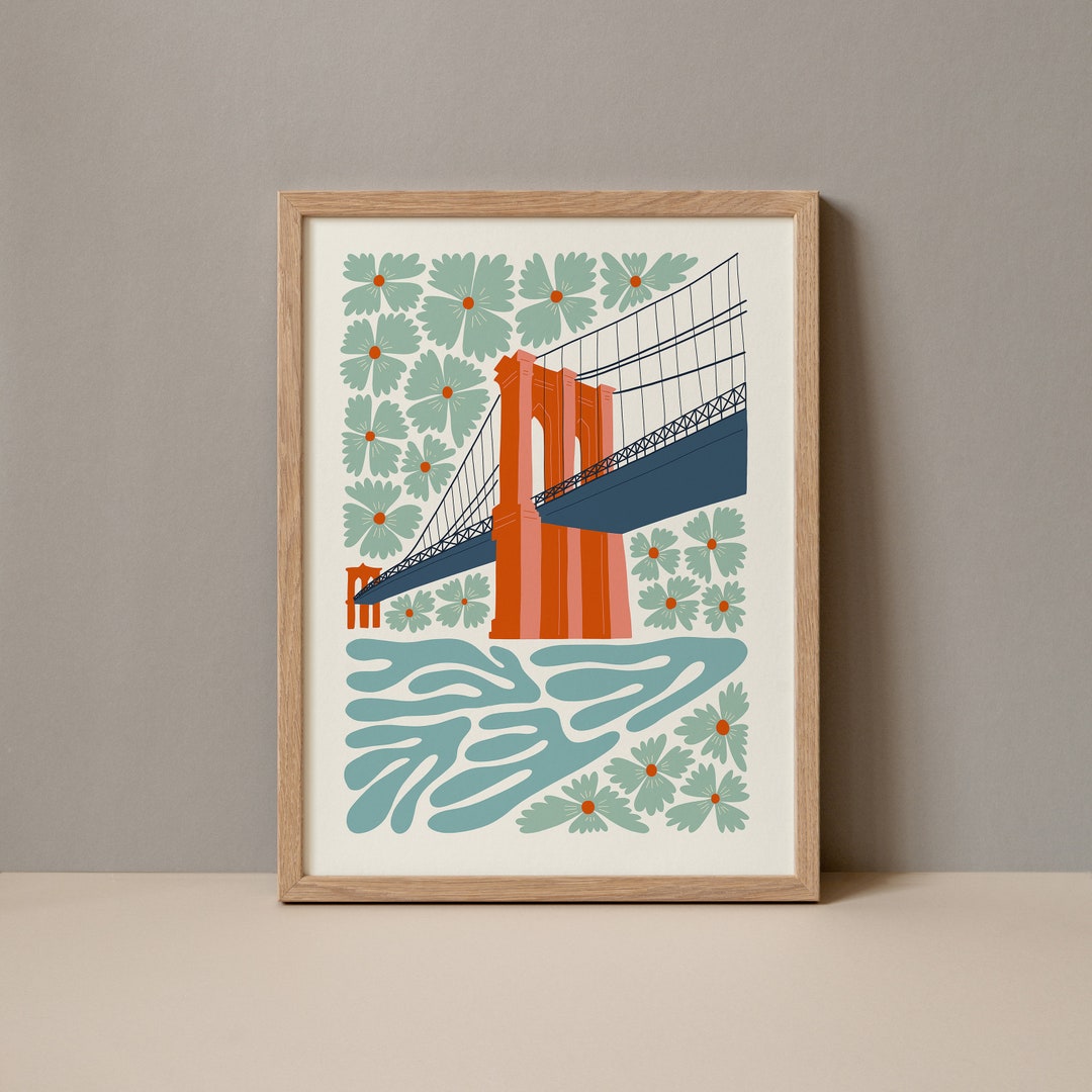 Brooklyn Bridge NY Poster, Brooklyn Bridge Abstract Gallery Print ...