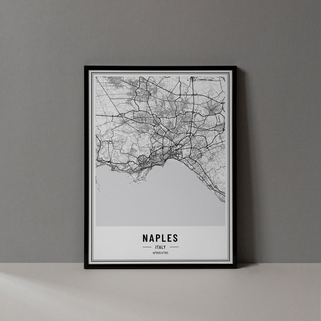 Naples Italy Map Digital Print, Naples Italy Map Poster, Naples Italy ...