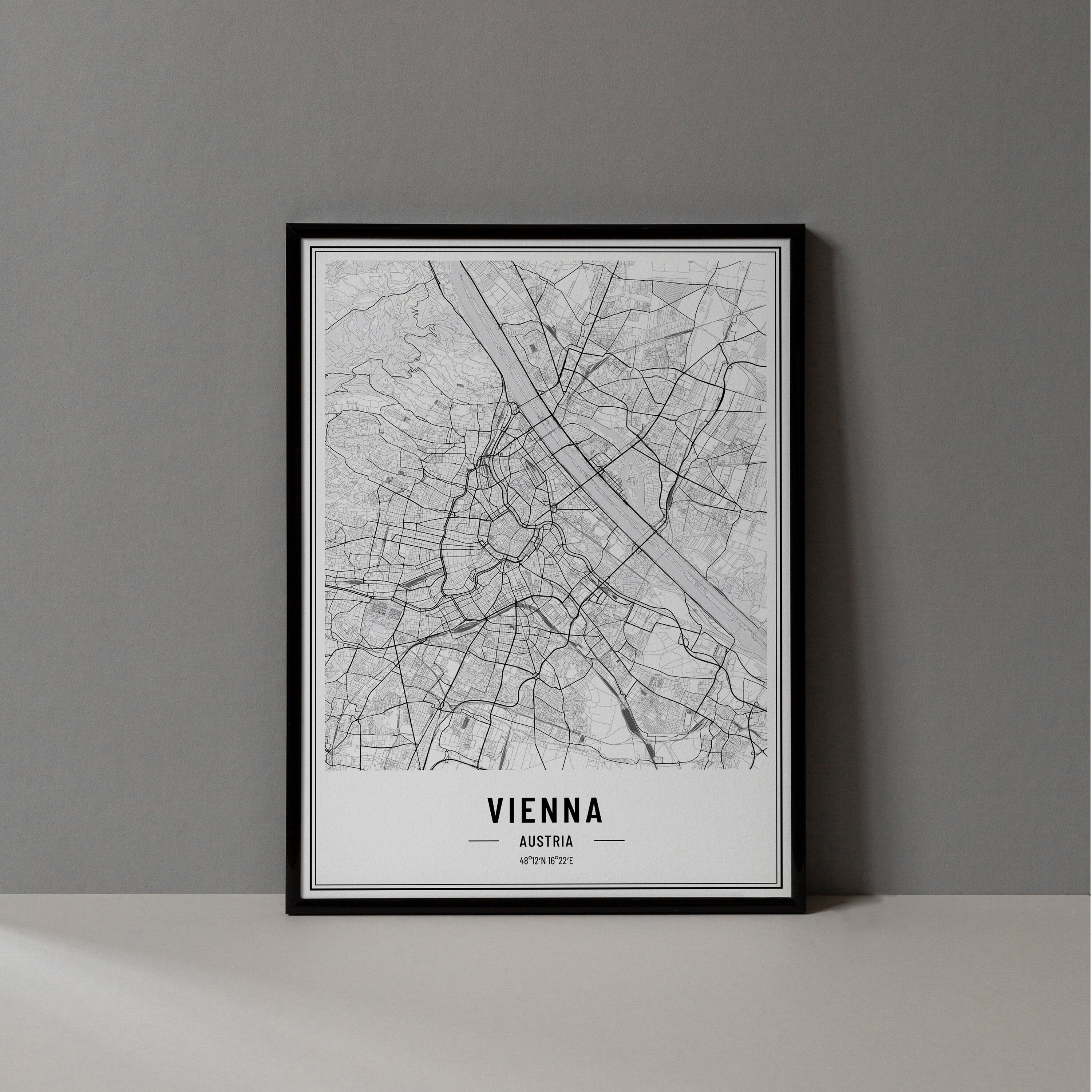 Vienna Austria Map Digital Print, Vienna Map Poster, Vienna Map Wall ...