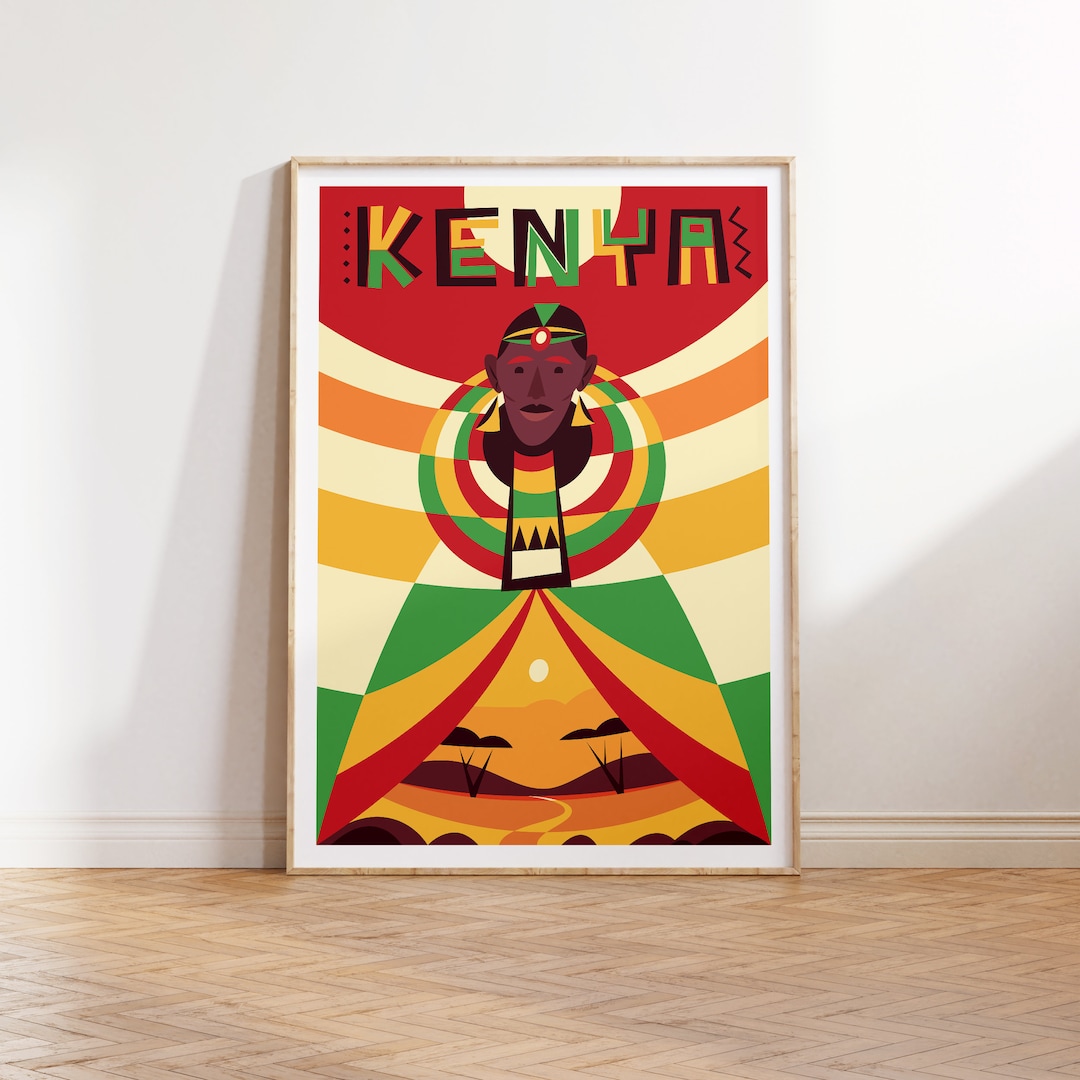 Kenya Travel Poster, Kenya Poster Digital Download Art, Kenya Travel ...