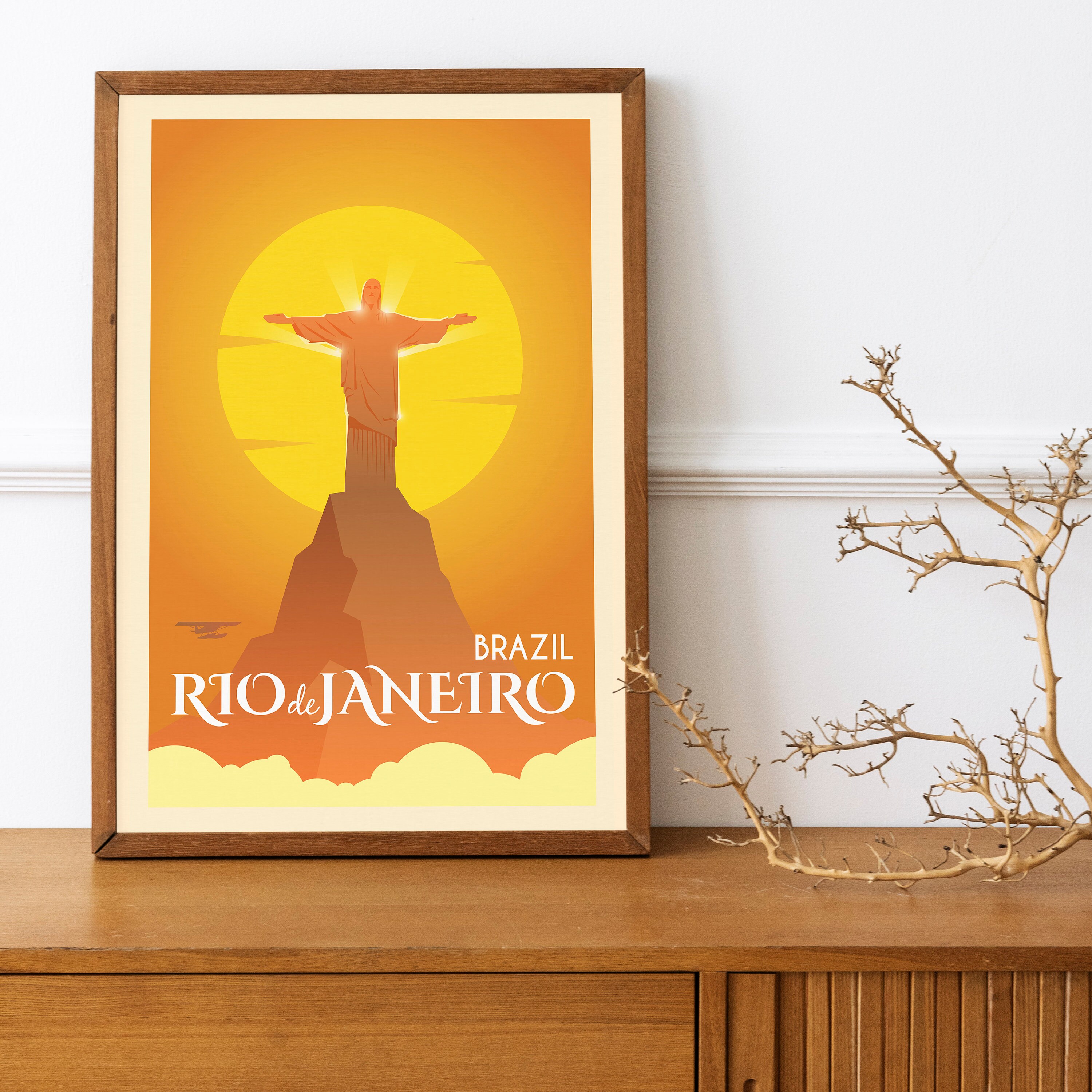 Rio De Janeiro Christ the Redeemer Brazil Travel Poster, Rio De Janeiro ...