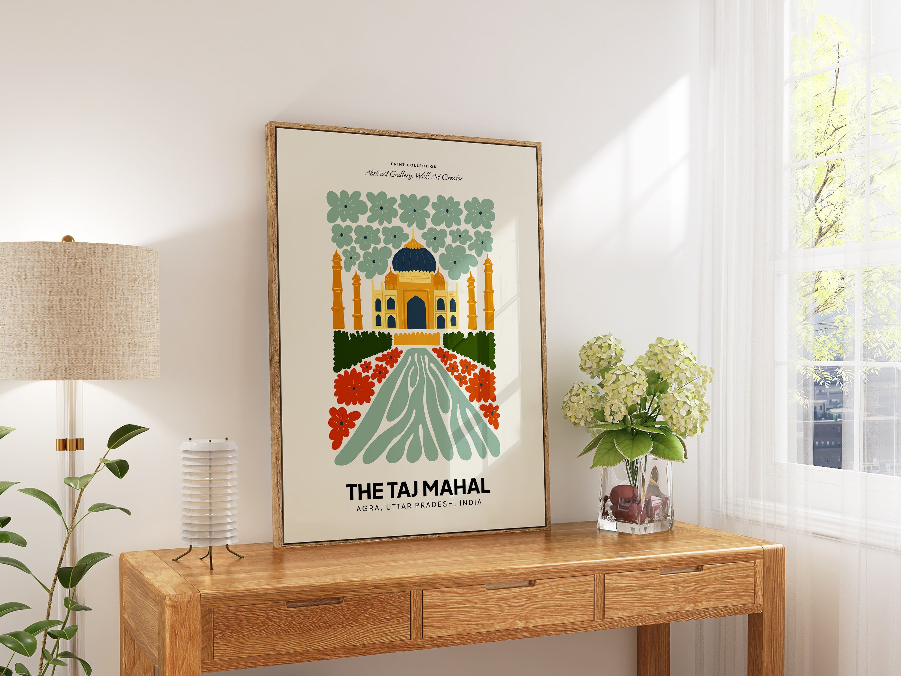 The Taj Mahal Agra India Poster, the Taj Mahal Print, the Taj Mahal ...