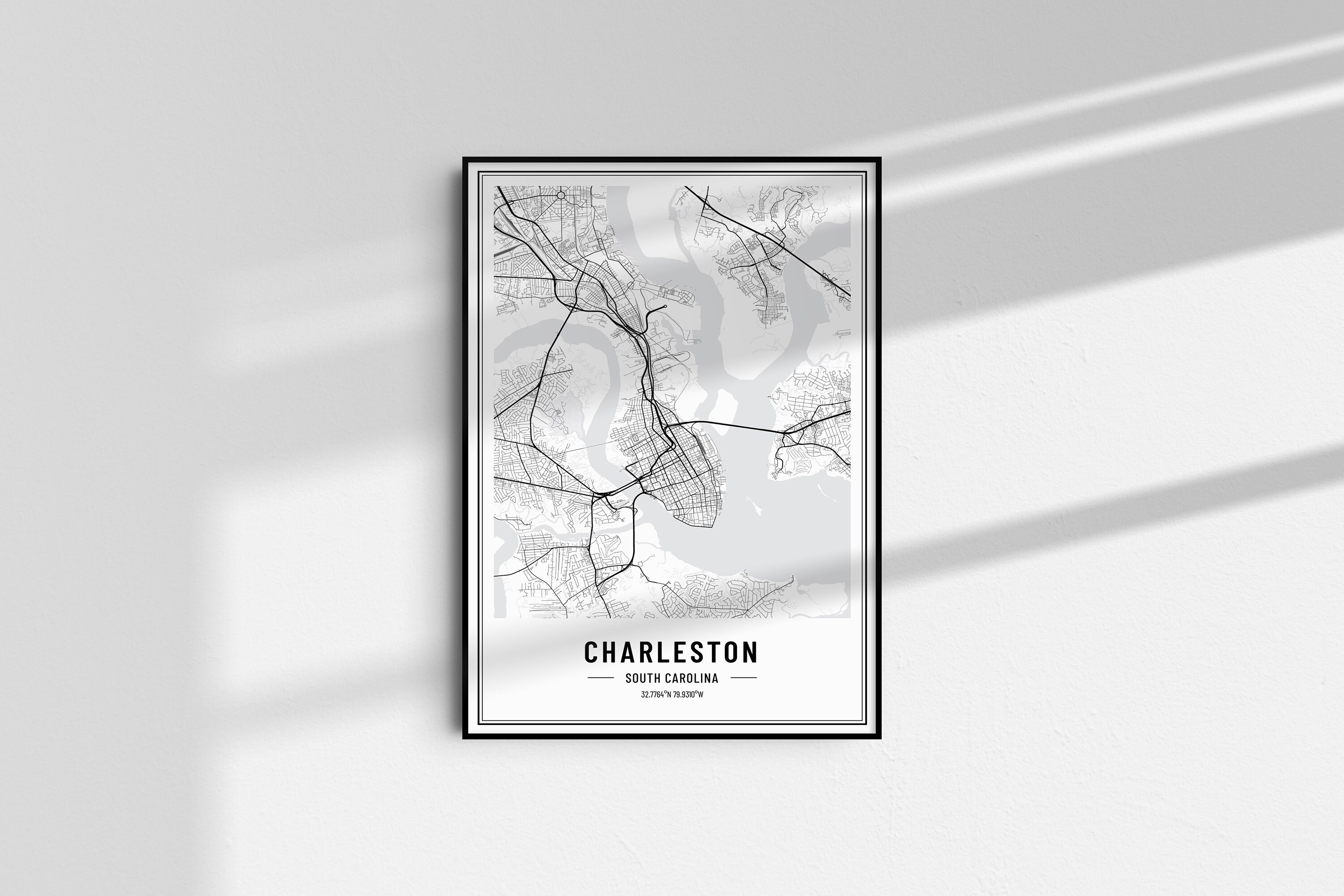 Charleston South Carolina Map Digital Print, Charleston Map Poster ...