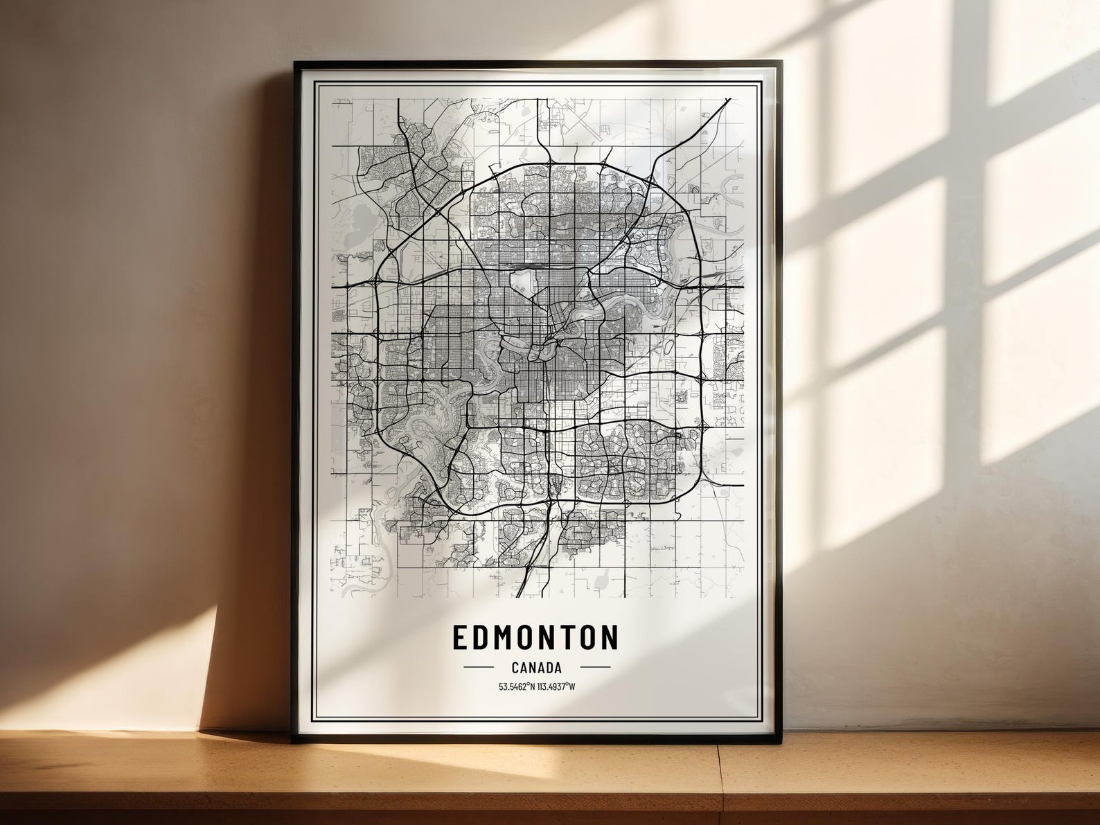 Edmonton Canada Map Digital Print, Edmonton Map Poster, Edmonton Wall ...