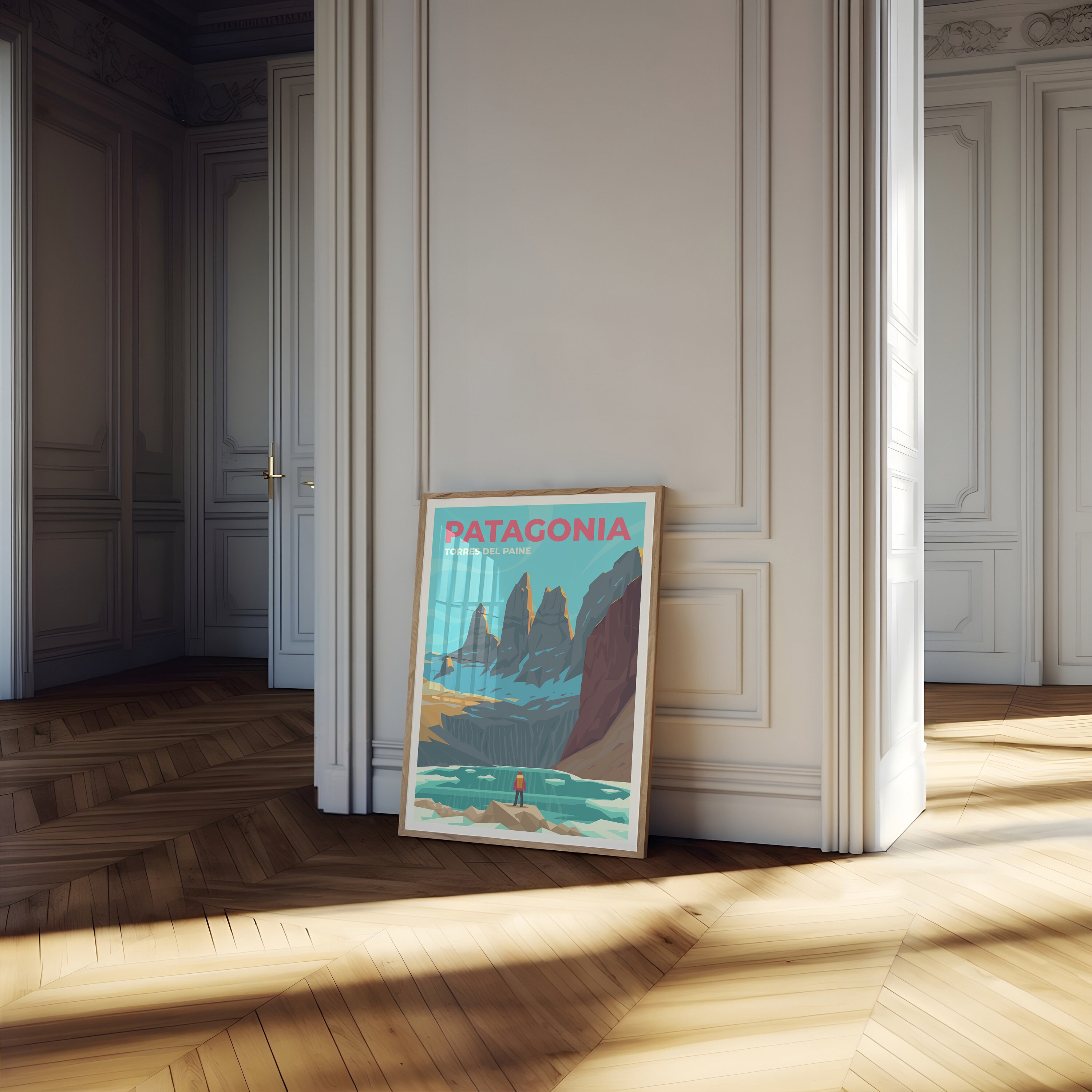 Patagonia Travel Poster, Torres Del Paine Print, Patagonia Torres Del ...