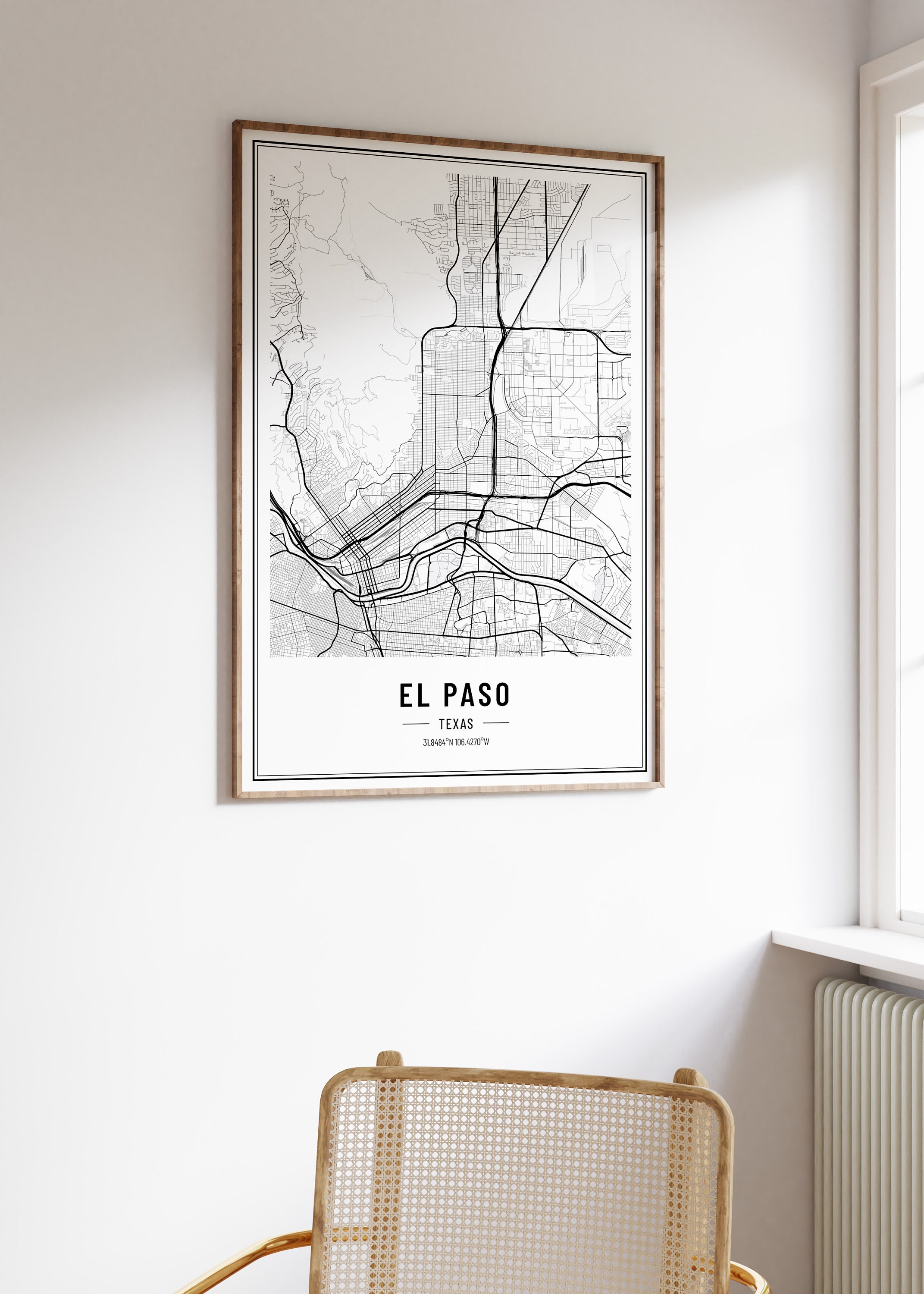 El Paso Texas Map Digital Print, El Paso Texas Map Poster, El Paso ...