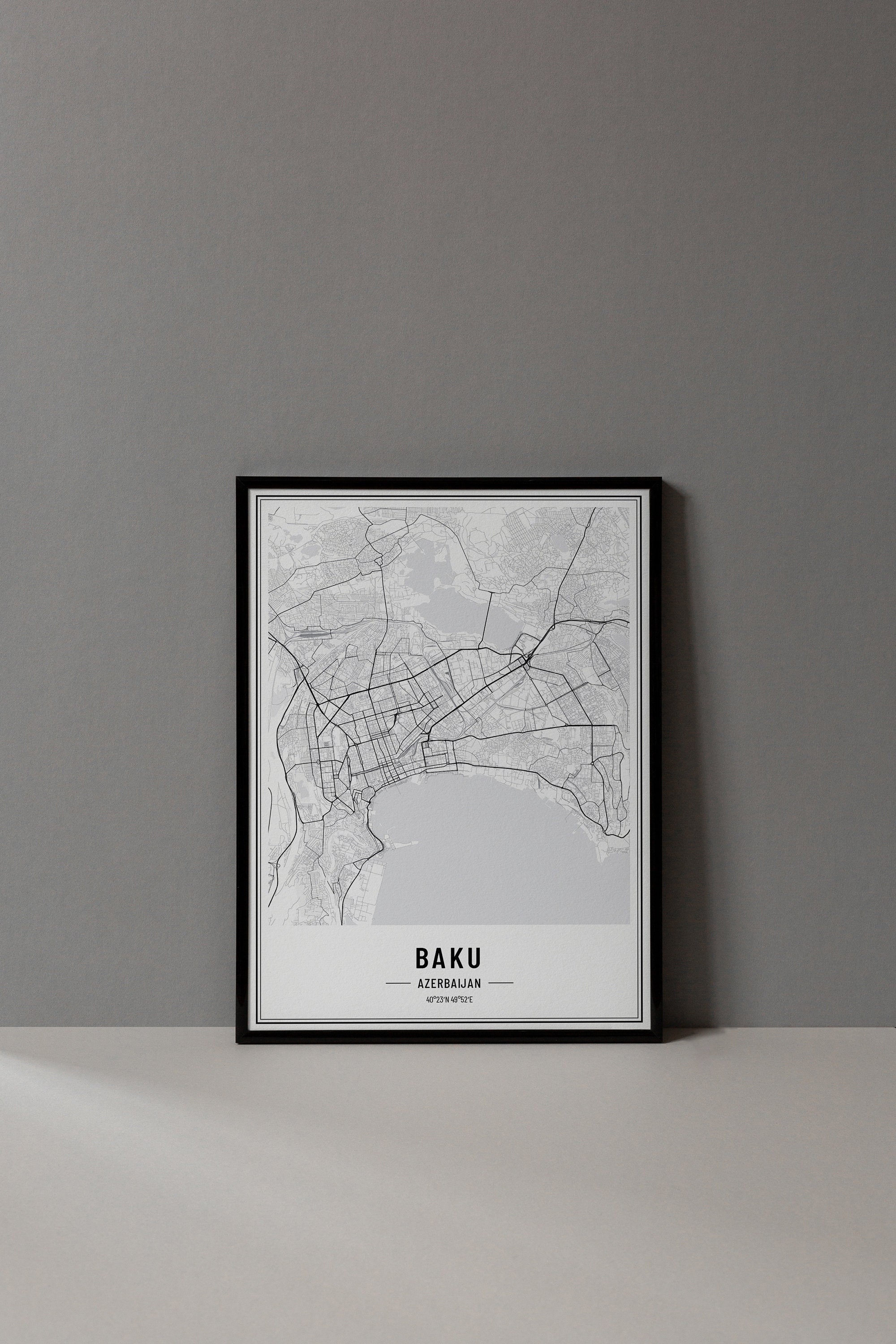 Baku Azerbaijan Map Digital Print, Baku Map Poster, Baku Map Wall Art ...