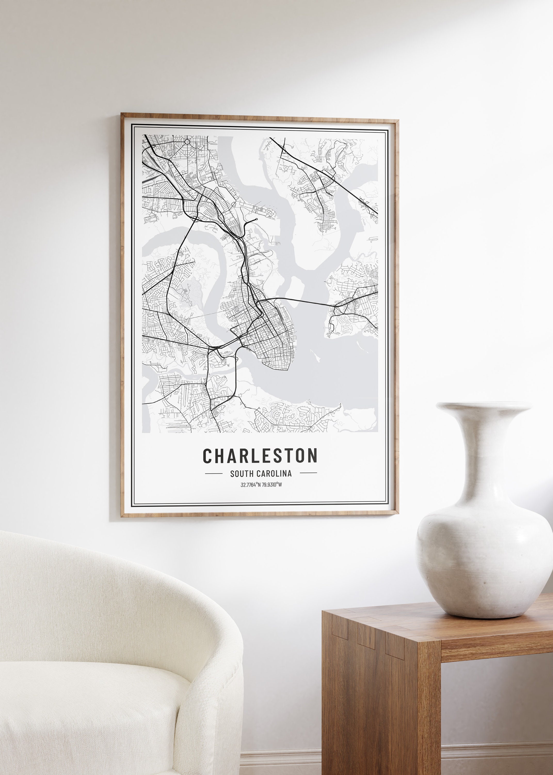 Charleston South Carolina Map Digital Print, Charleston Map Poster ...