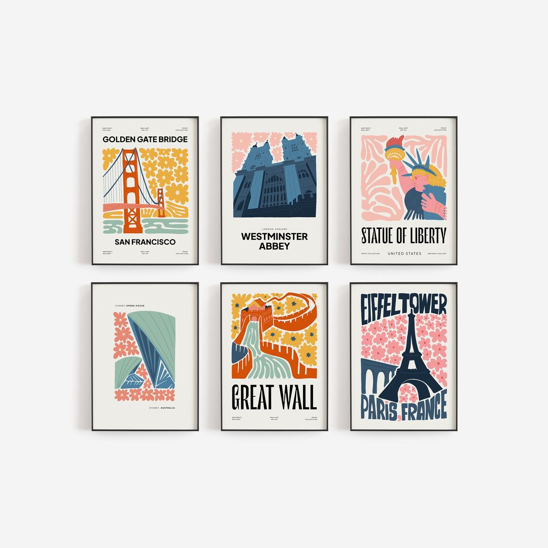Set of 6 Travel Posters - Pick Any 6 Travel Posters Digital Download - Etsy