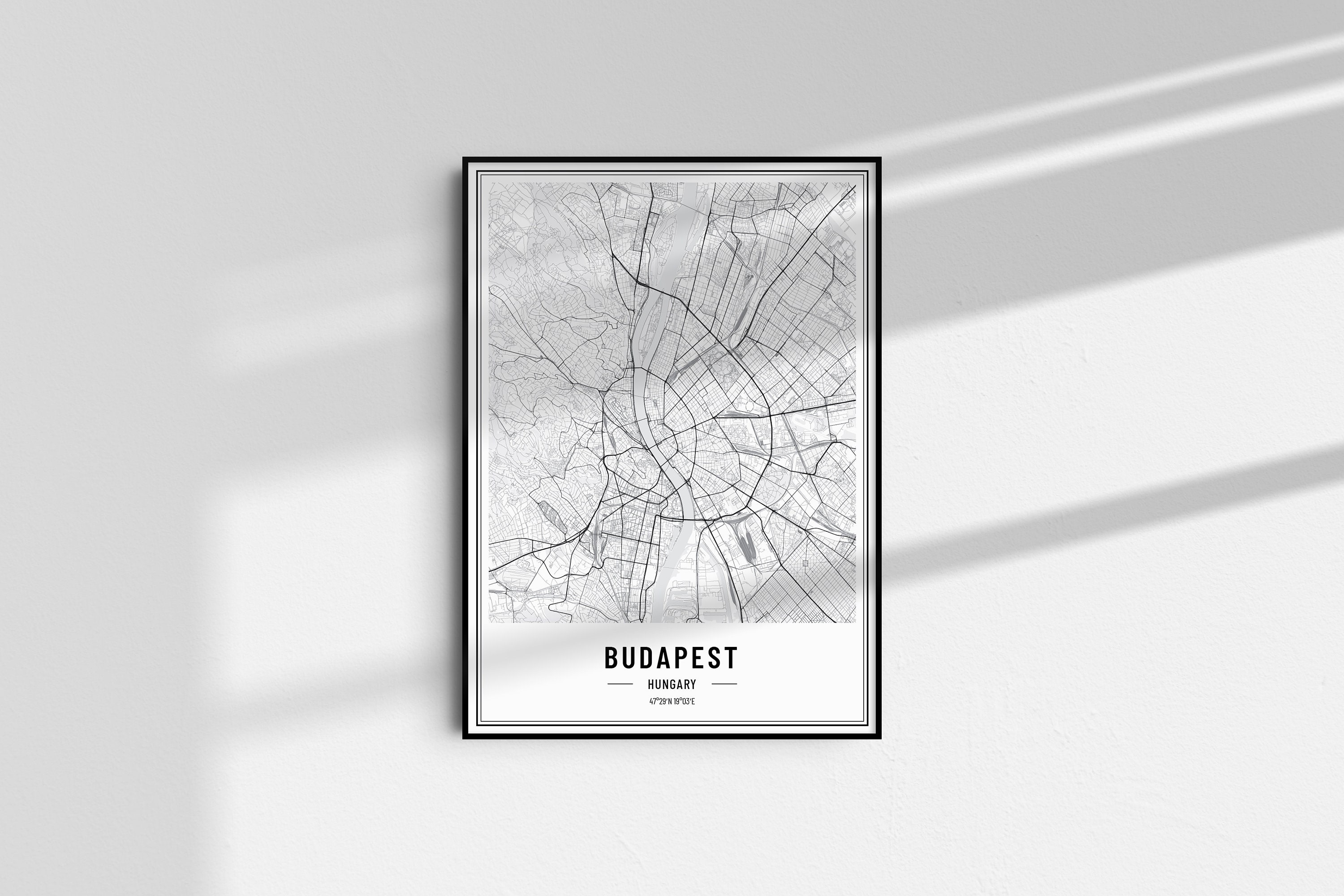 Budapest Hungary Map Digital Print, Budapest Map Poster, Budapest Map ...