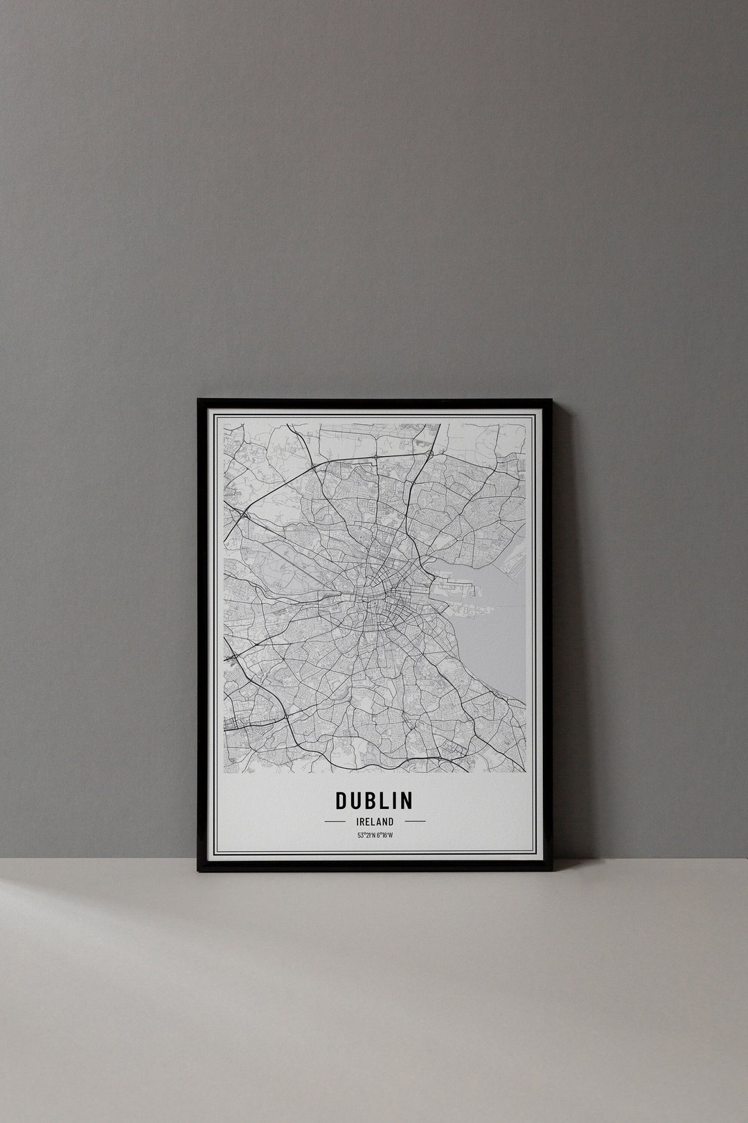Dublin Ireland Map Digital Print, Dublin Map Poster, Dublin Map Wall ...