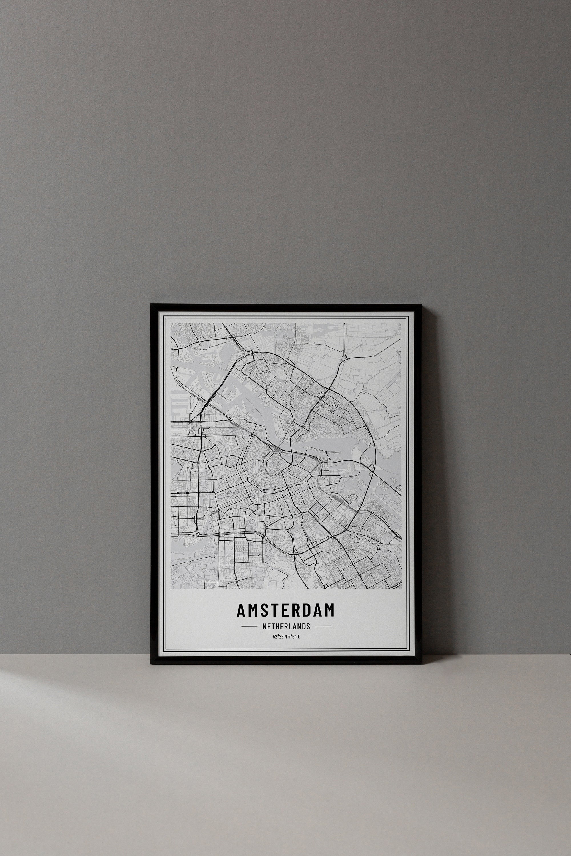 Amsterdam Netherlands Map Digital Print, Amsterdam Map Poster ...