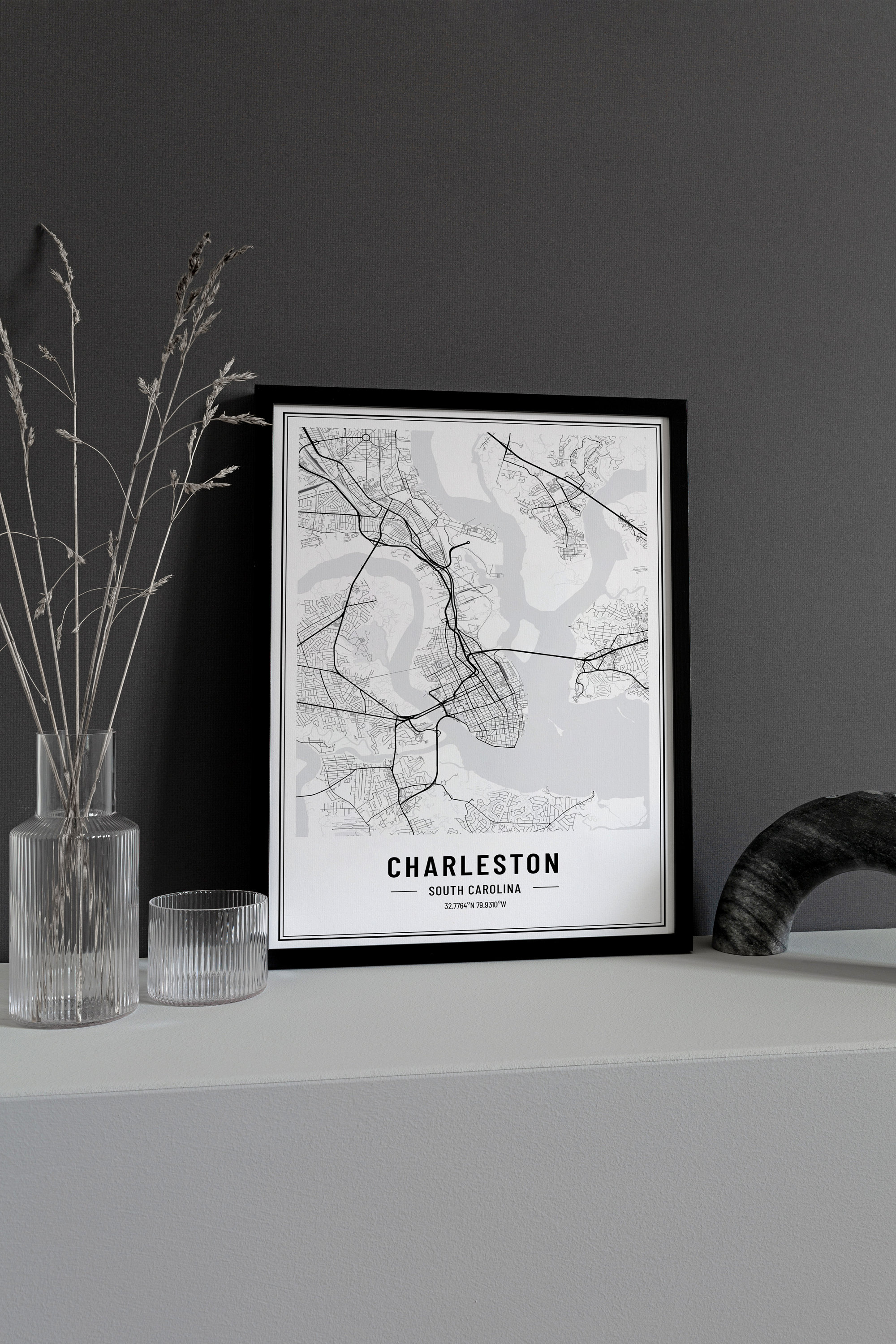 Charleston South Carolina Map Digital Print, Charleston Map Poster ...