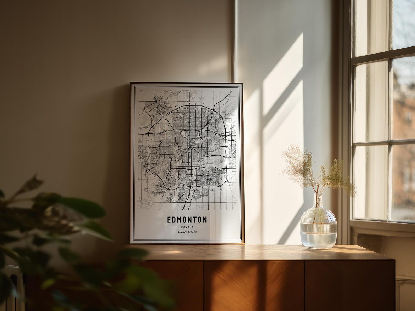 Edmonton Canada Map Digital Print, Edmonton Map Poster, Edmonton Wall ...