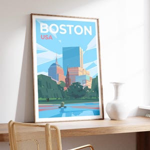 Boston Massachusetts Travel Poster, Boston Poster Print, Boston MA ...