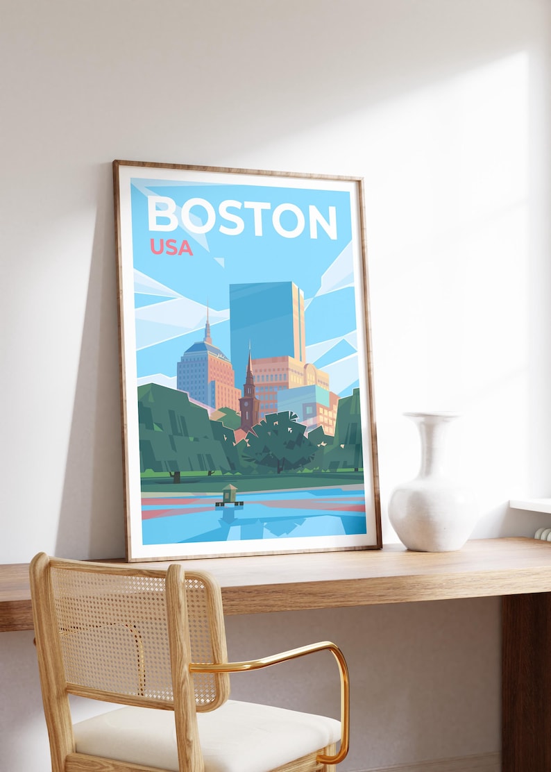 Boston Massachusetts Travel Poster, Boston Poster Print, Boston MA ...