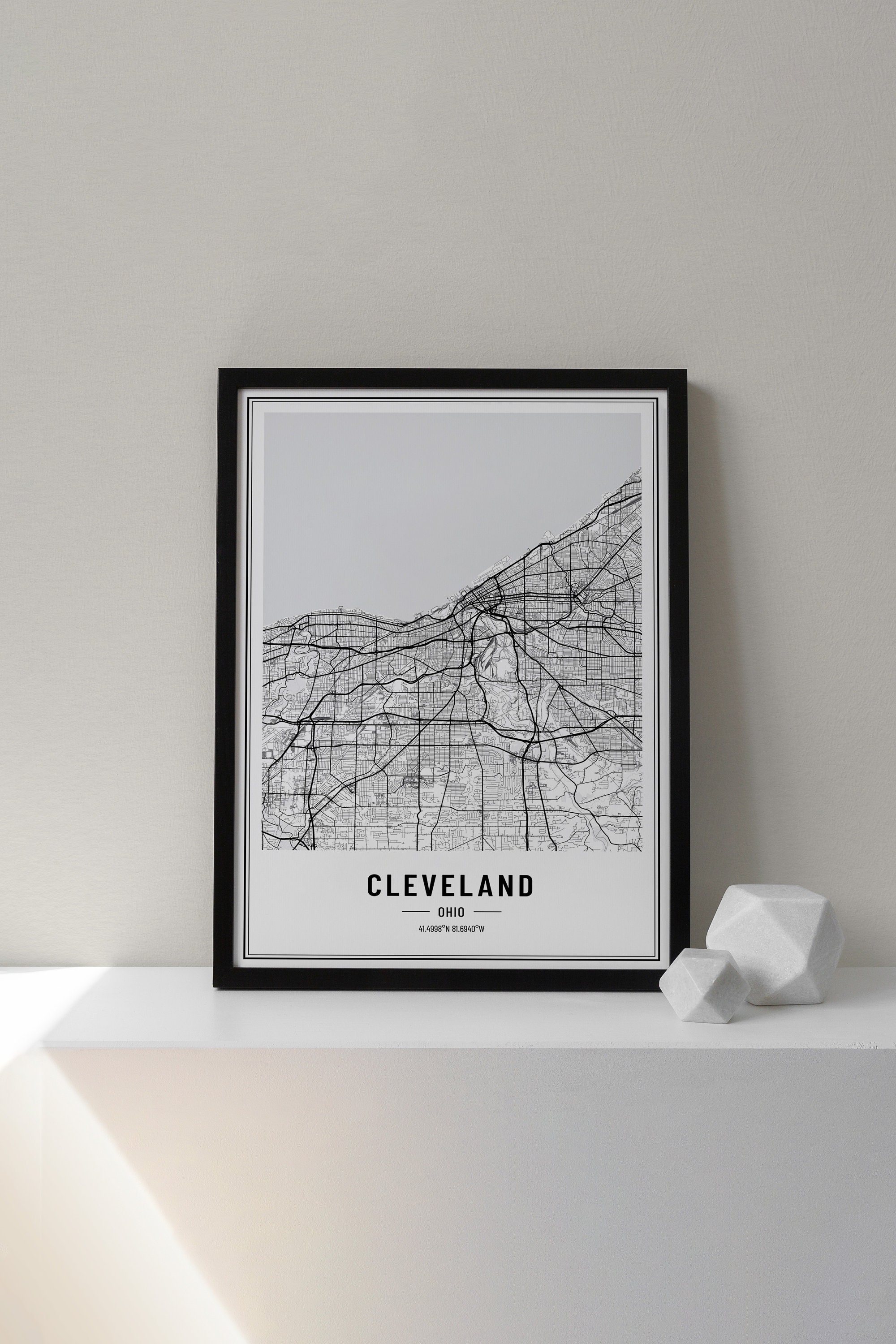 Cleveland Ohio Map Digital Print, Cleveland Ohio Map Poster, Cleveland ...