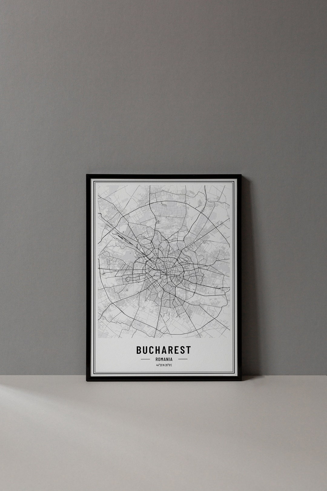 Bucharest Romania Map Digital Print, Bucharest Map Poster, Bucharest ...