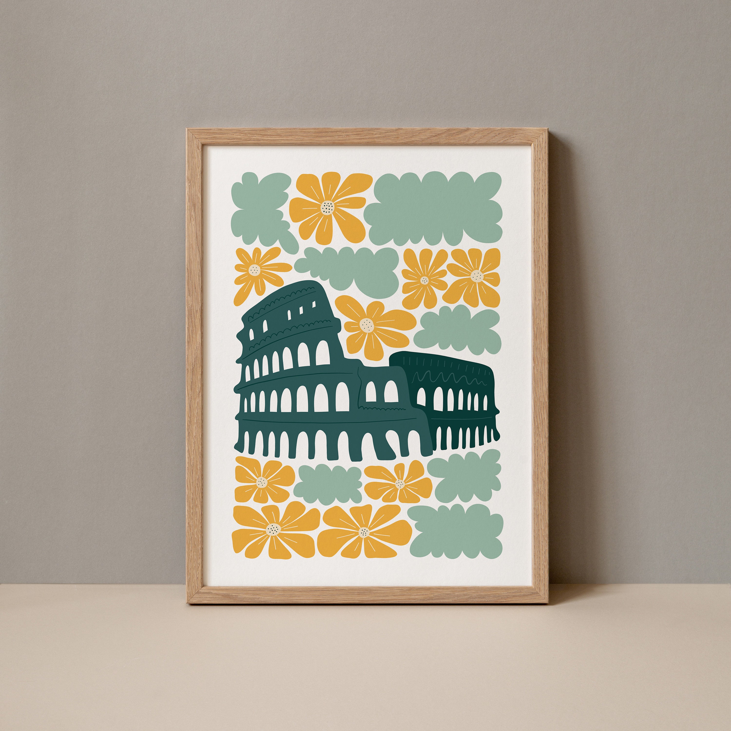 Rome Colosseum Poster, Rome Travel Print, Colosseum Digital Download ...